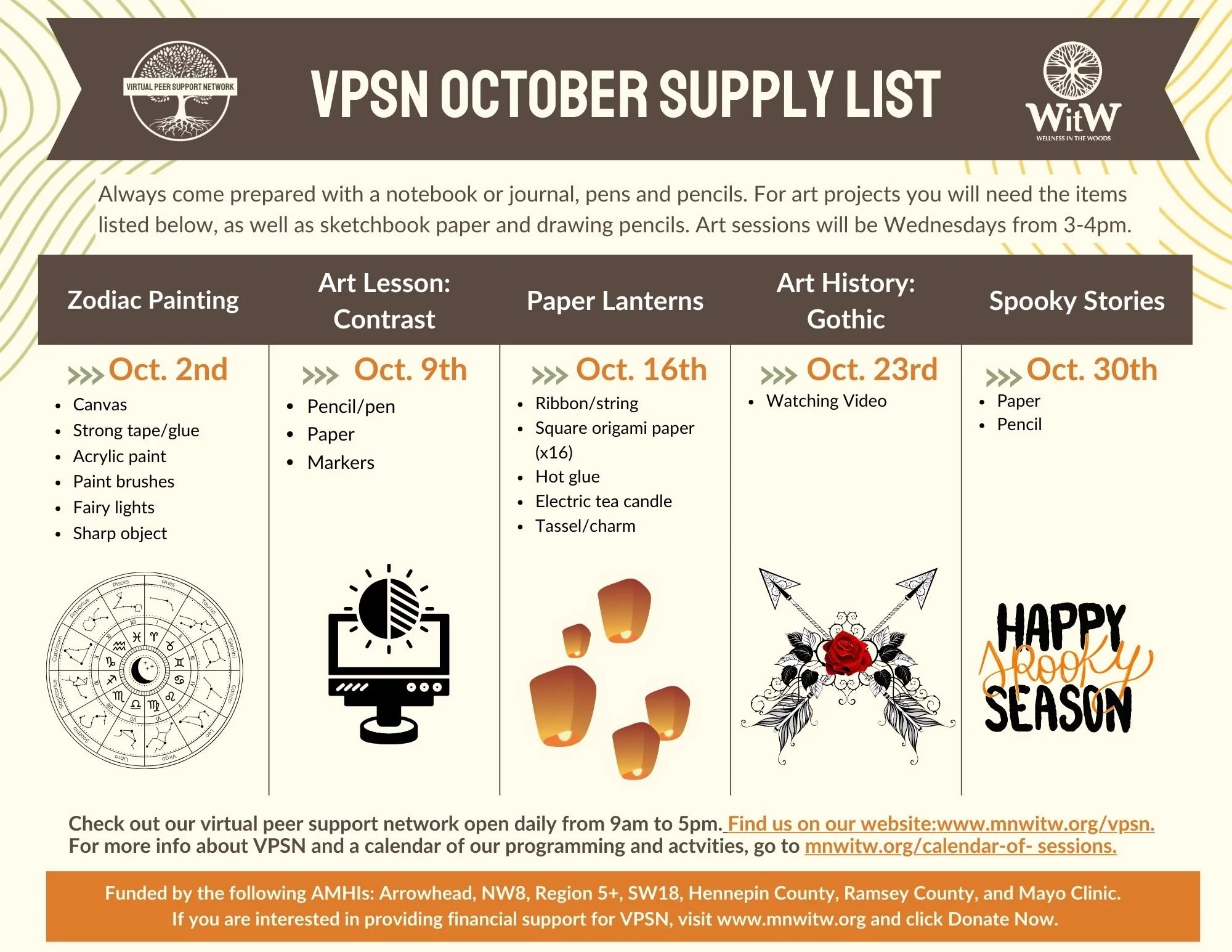 VPSN Calendar of Sessions — Wellness in the Woods | Mental Health Advocacy