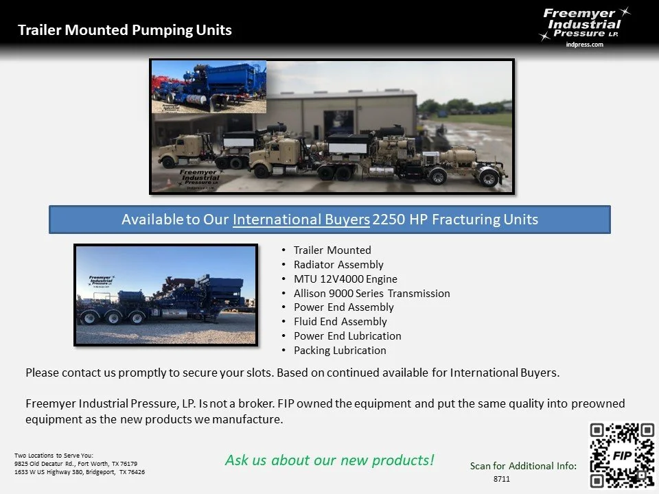 Used Hydraulic Frac Pumps for Sale | Best Service — Freemyer Industrial ...
