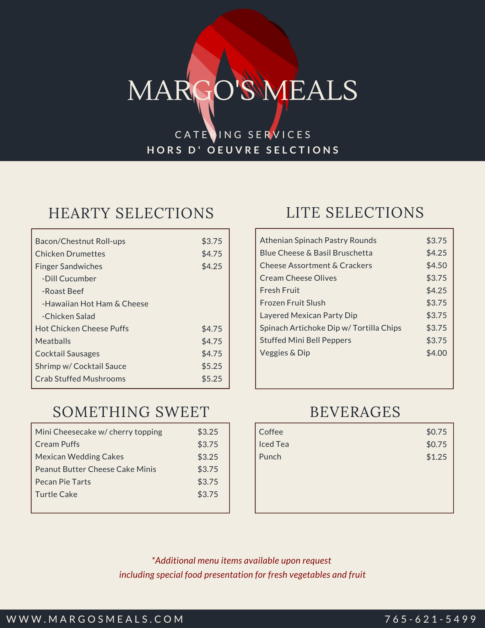 Menu — Margo's Meals