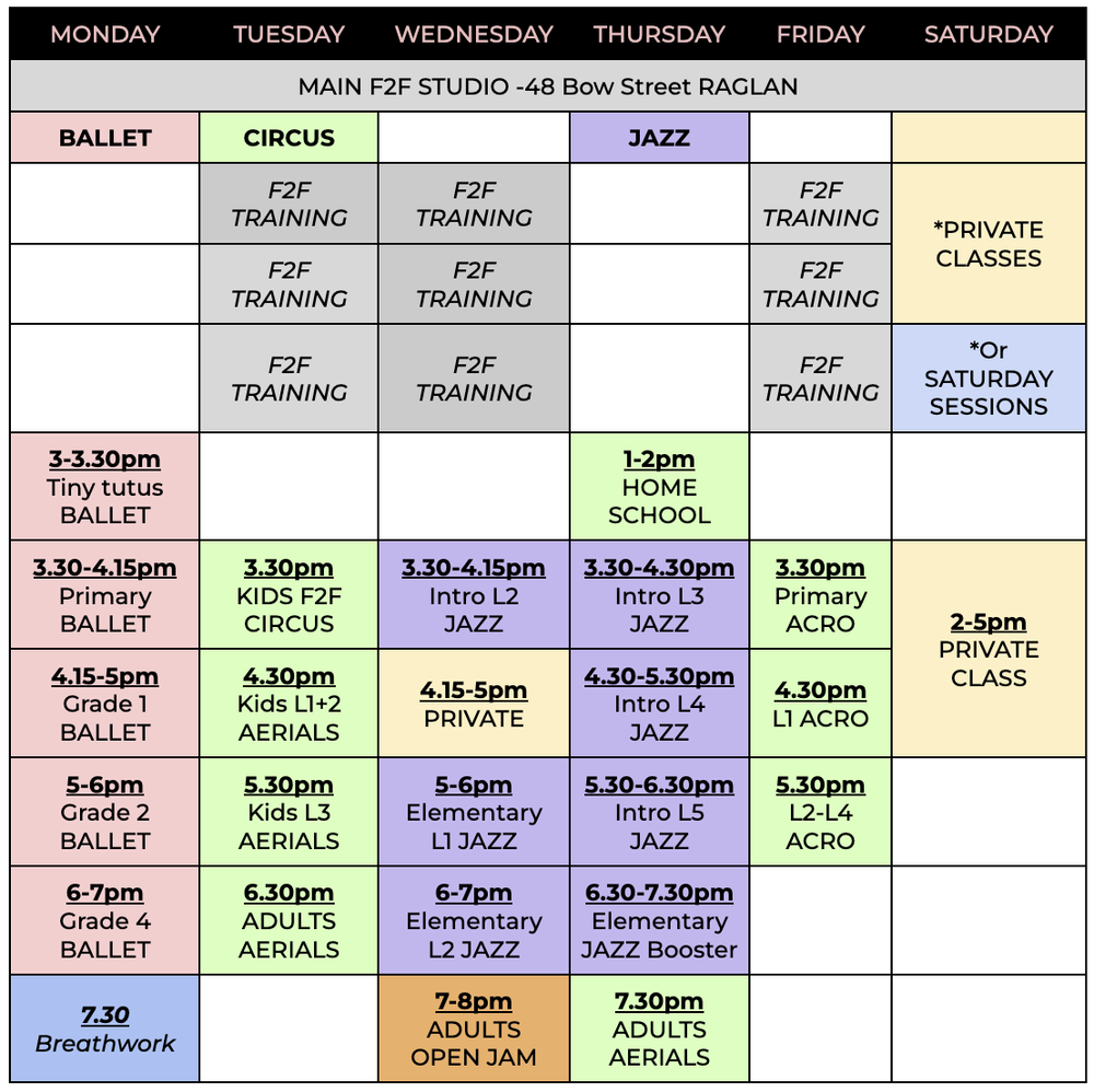 Timetable — Freedom2Fly