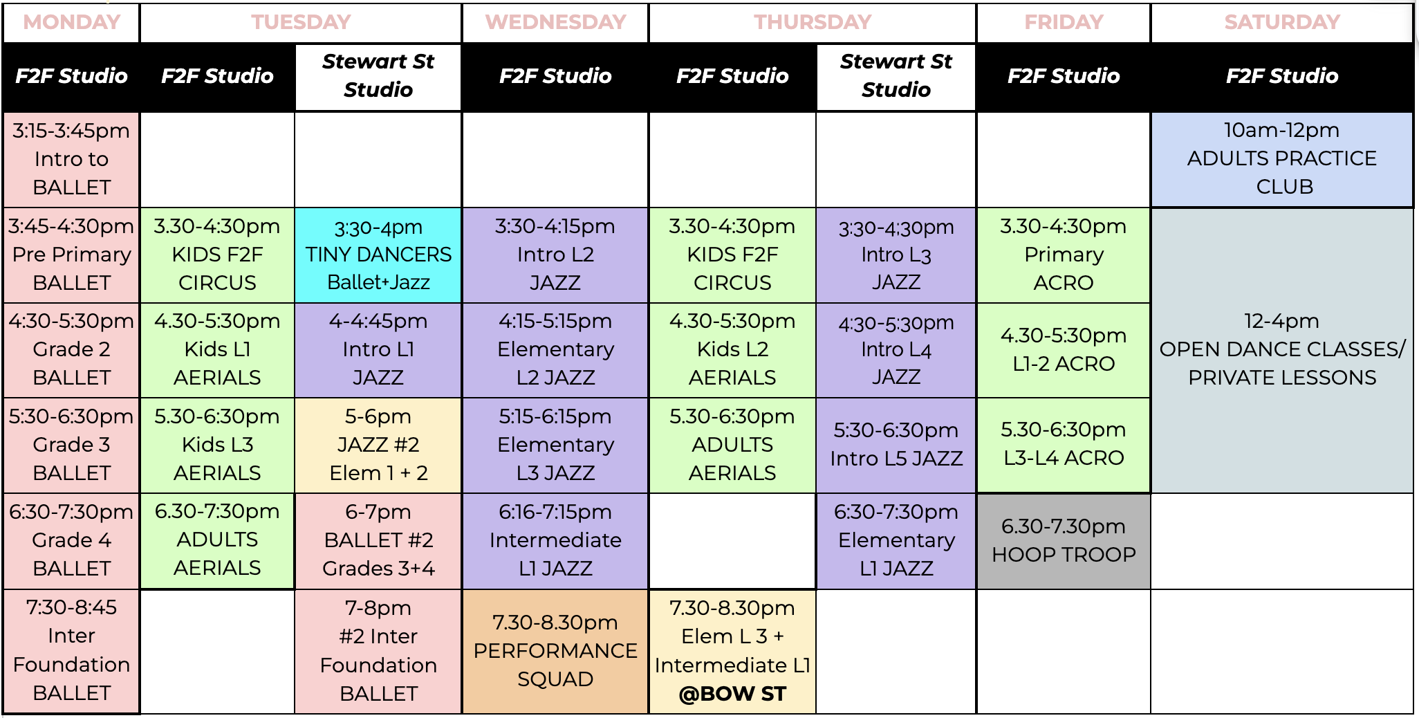 Timetable — Freedom2Fly