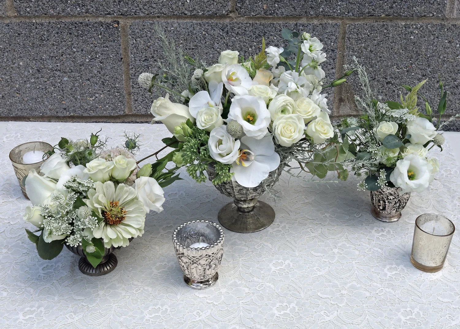 Silver Tablescape — Long Stems - Exceptional Floral Design in Merion
