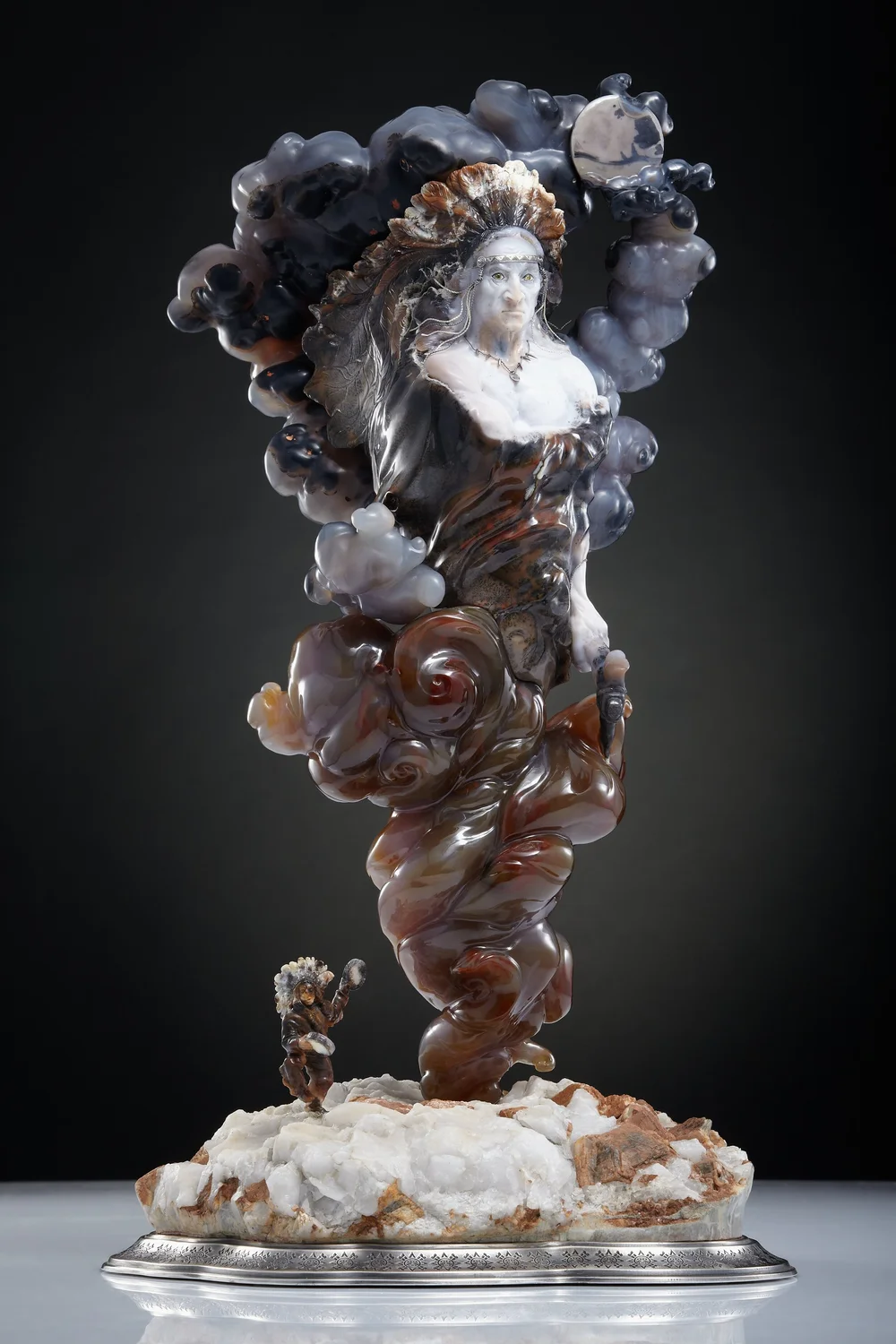 Gemstone Sculpture - Africa Composition: agate, tiger's eye, dolerite ...
