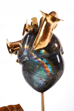 Gemstone Sculpture - Africa Composition: agate, tiger's eye, dolerite ...