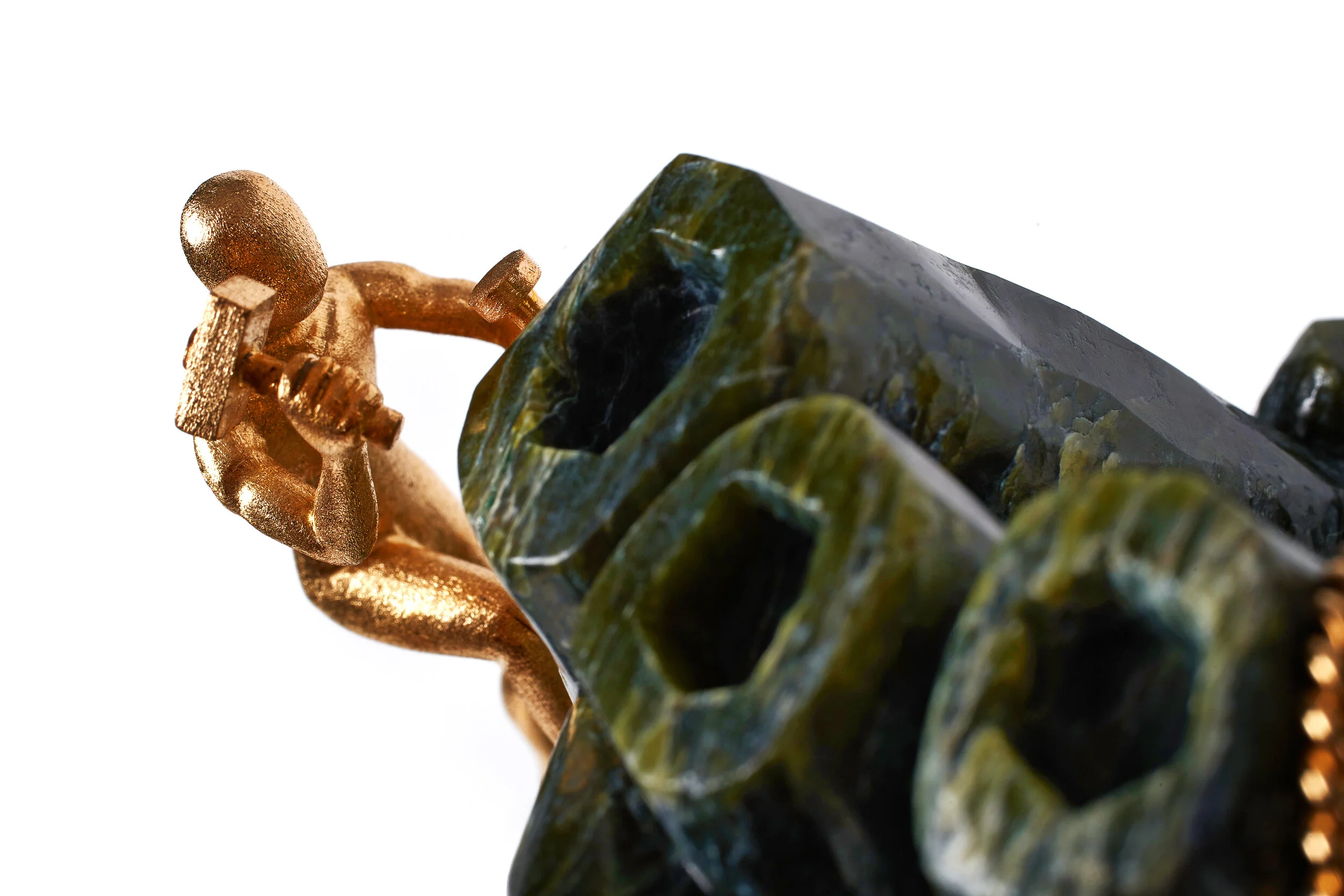 Nephrite Sculpture - Chief RedWolf Commissioned Sculptural Portrait, 65 ...