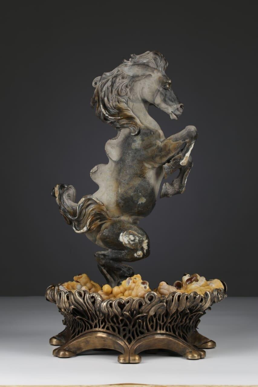 Gemstone Sculpture - Africa Composition: agate, tiger's eye, dolerite ...