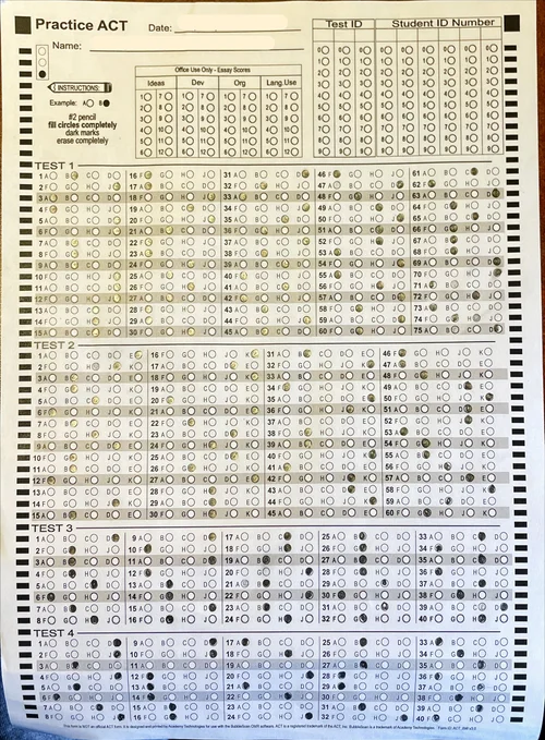 Your ACT Practice Test — Franklin Yard