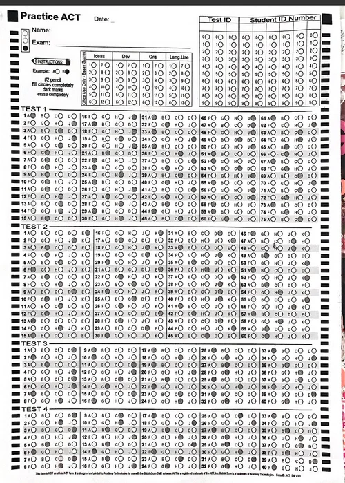 Your ACT Practice Test — Franklin Yard