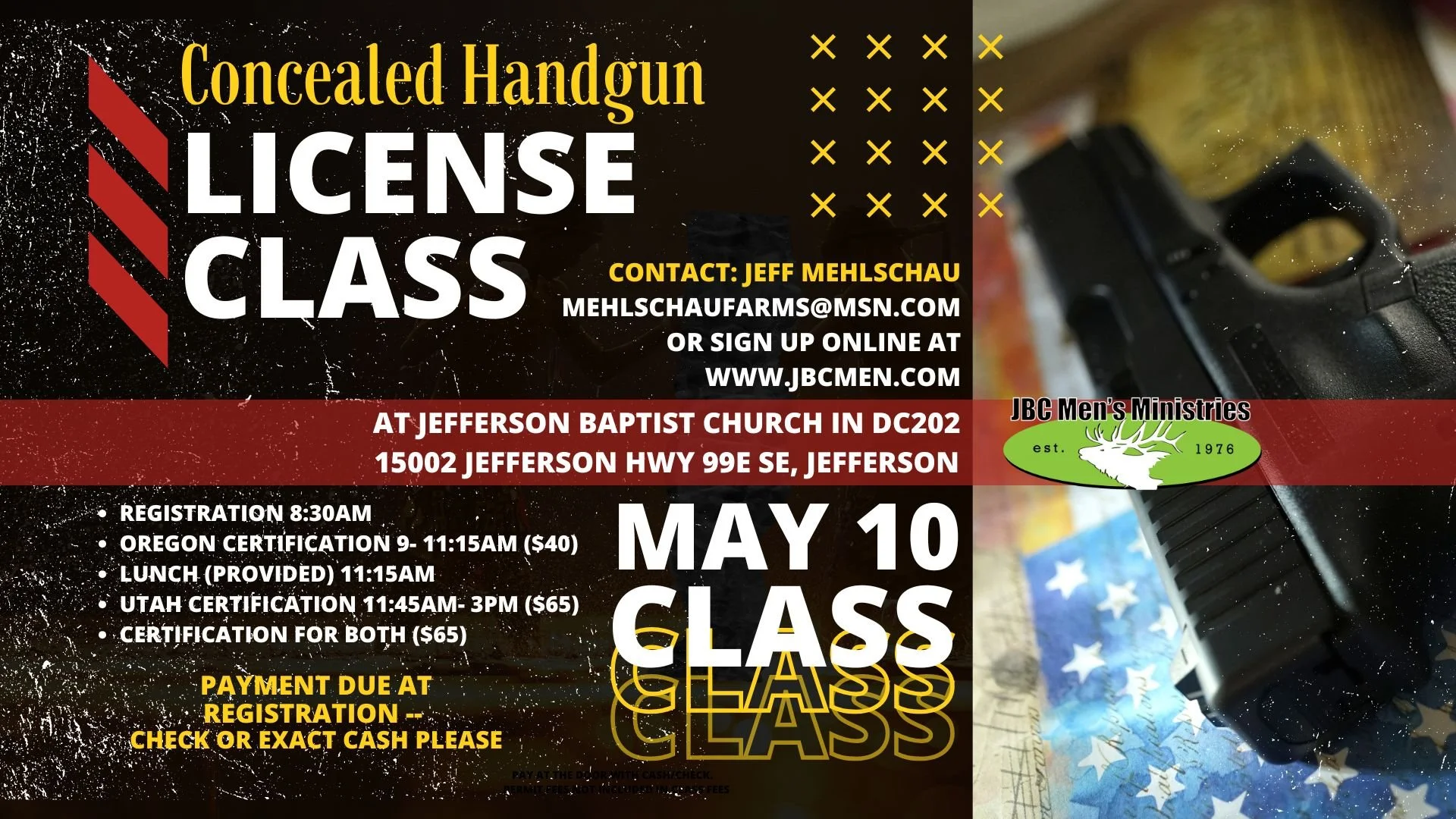 Concealed Handgun Class — JBC Men
