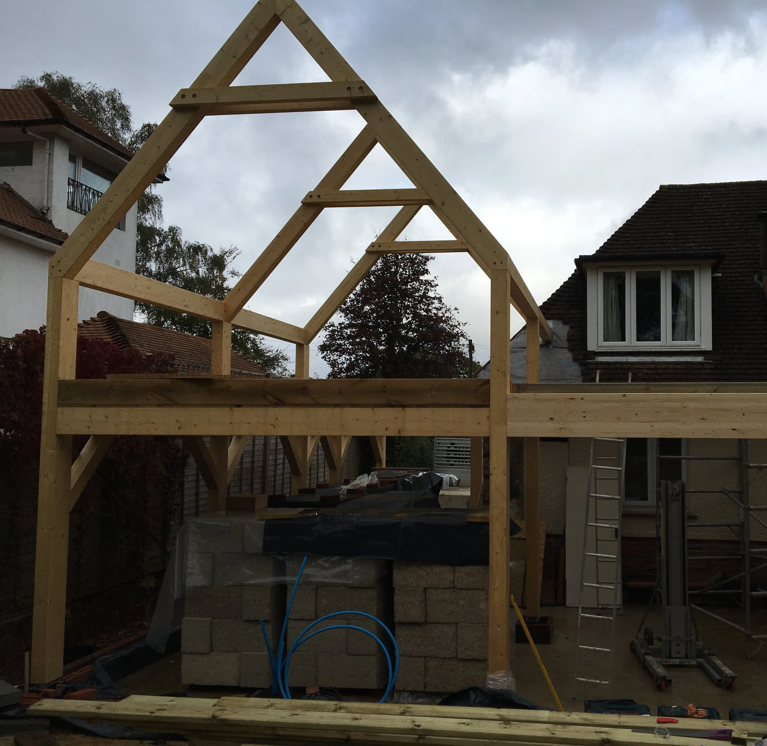 Hemp block and glulam timber framed extension.... natural building by ...