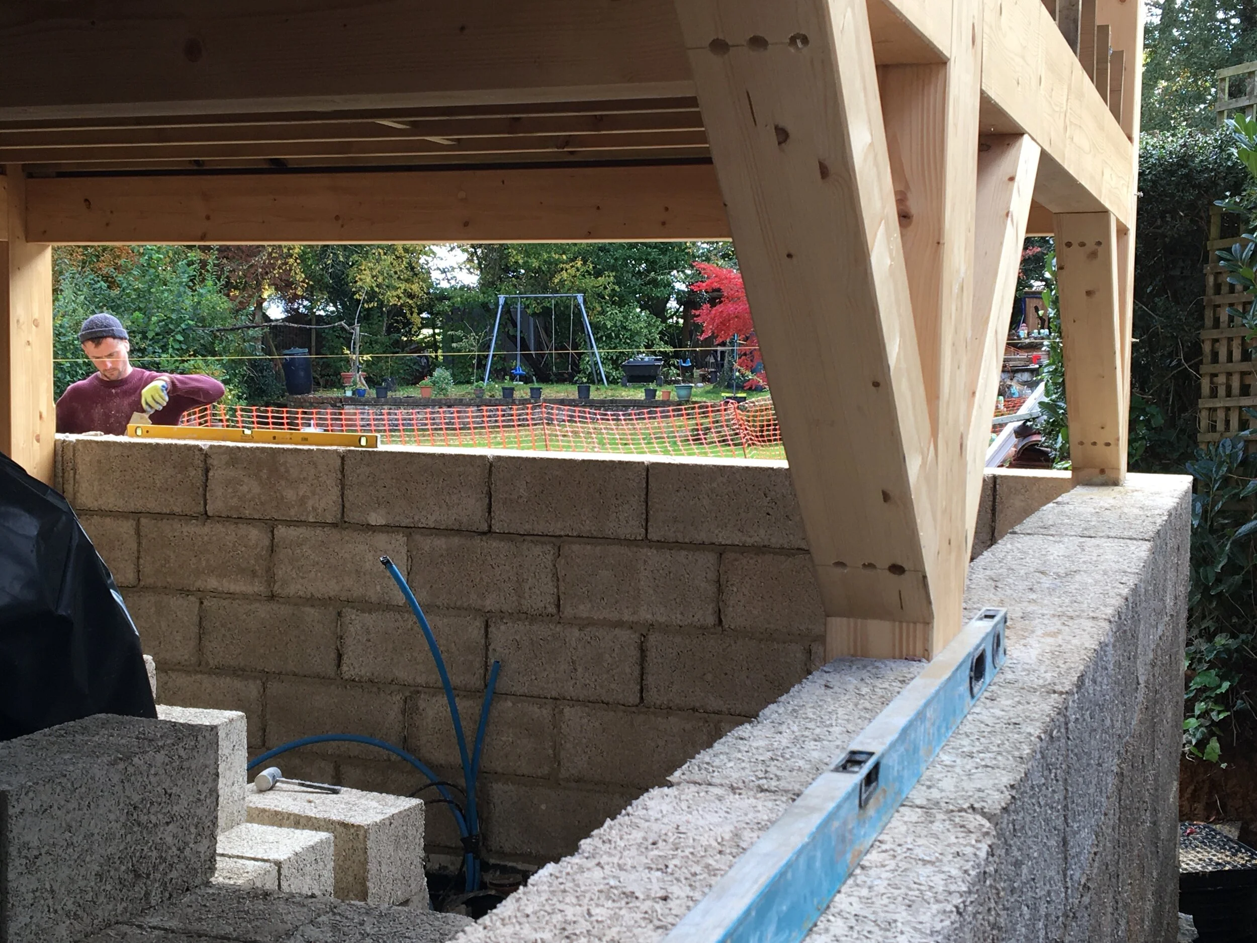 Hemp block and glulam timber framed extension.... natural building by ...