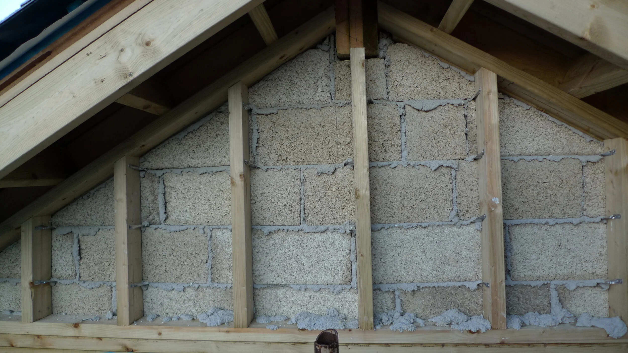 hemp block and sprayed hempcrete combined. — Hempcrete by William Stanwix