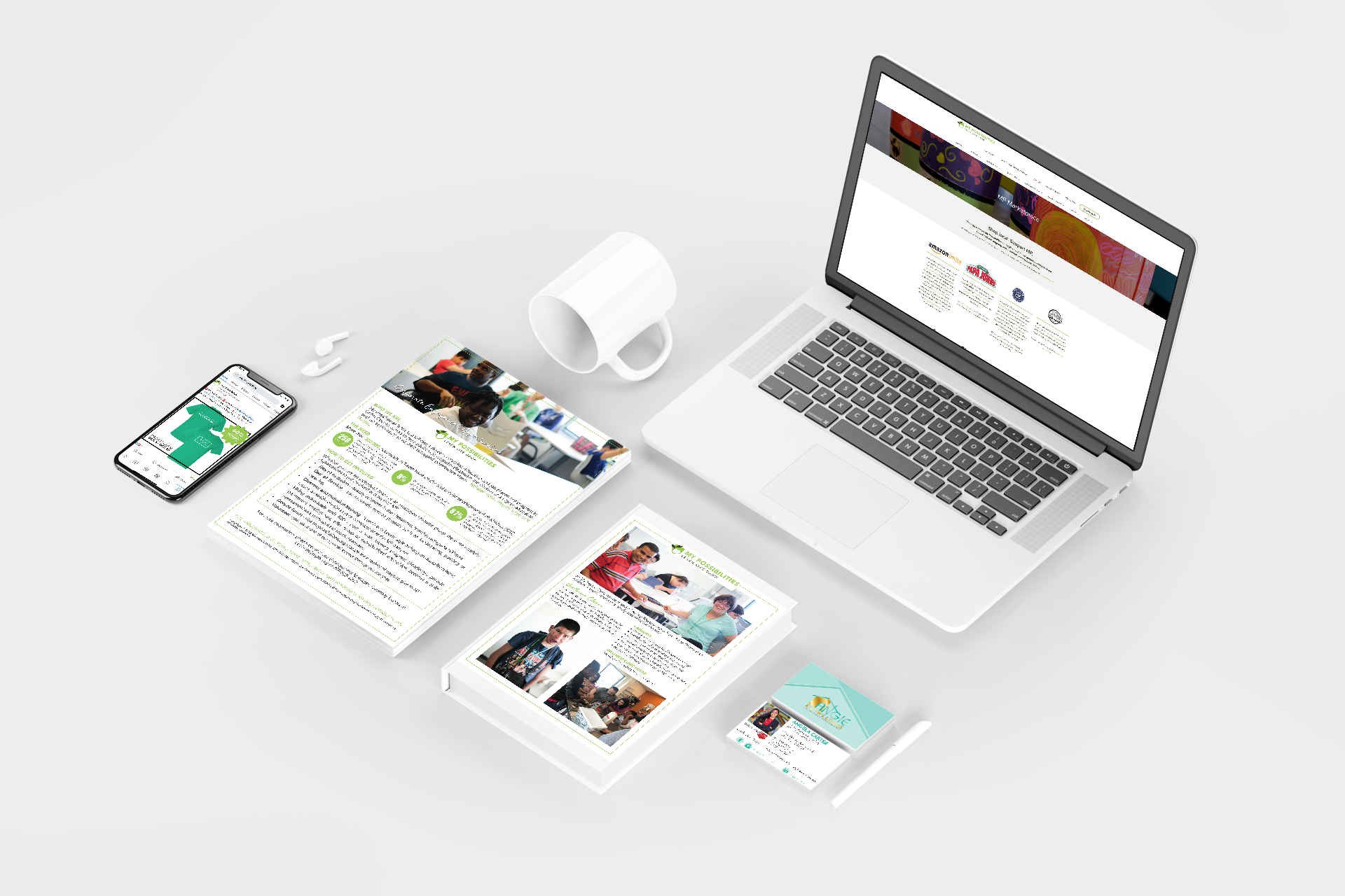 Print and digital collateral — A. Mageors in Marketing