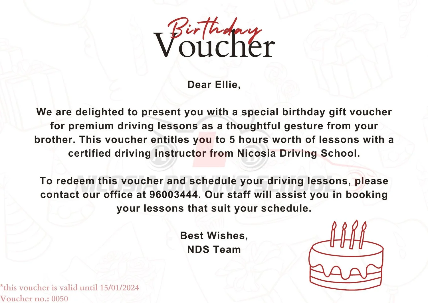 Driving Lessons Vouchers — Nicosia Driving School