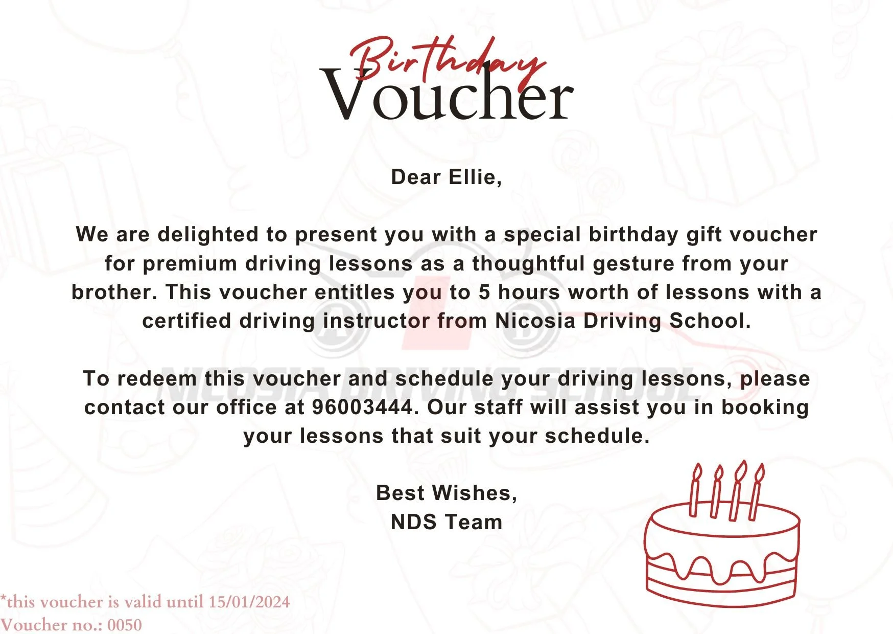 Driving Lessons Vouchers — Nicosia Driving School