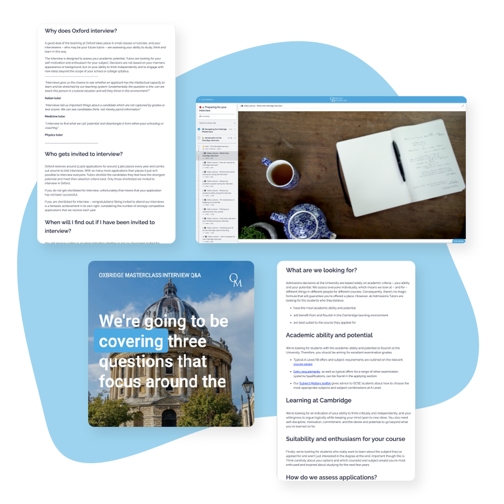 Oxbridge Masterclass – An Oxbridge coach in your pocket