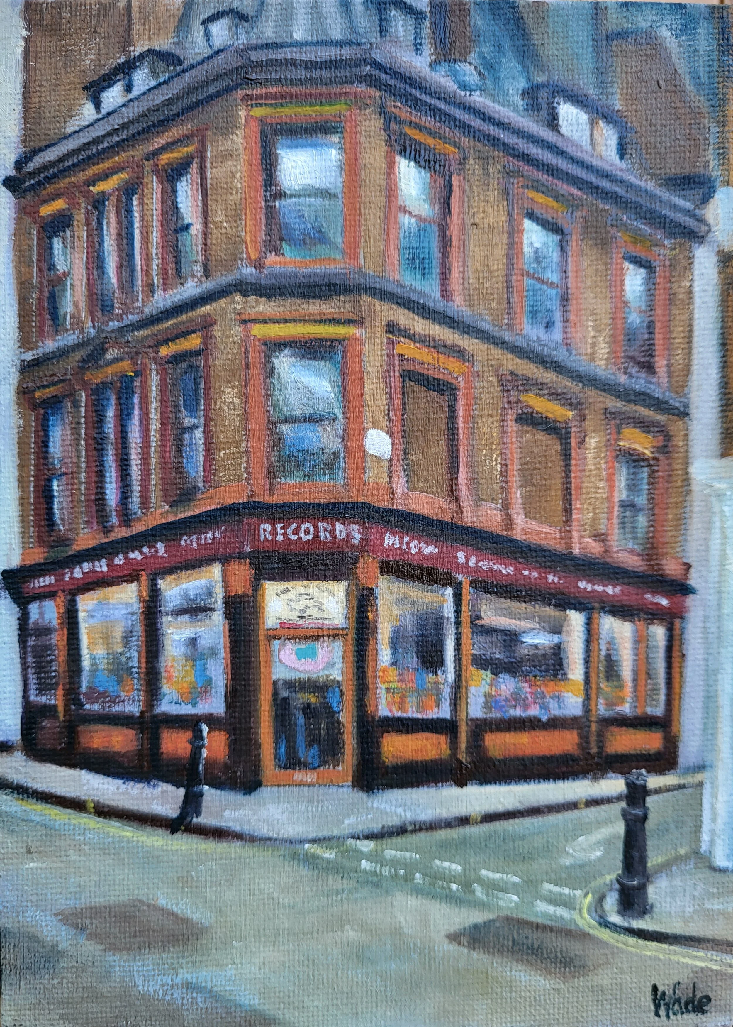 Hand painted enlarged 3D realistic replicas of vinyl record album covers