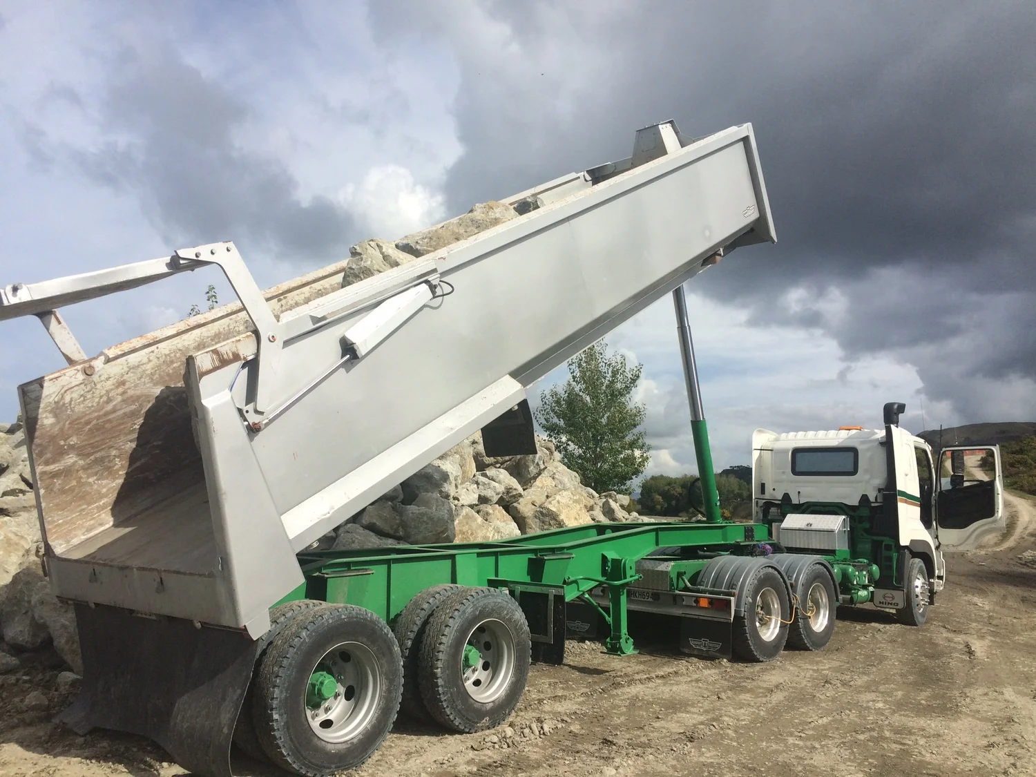 When tipping off a load Semi-Trailer — Transport Trailers