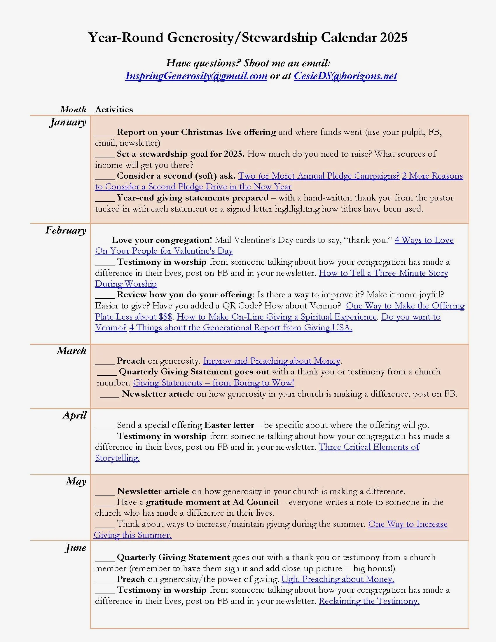 Inspiring Generosity Blog