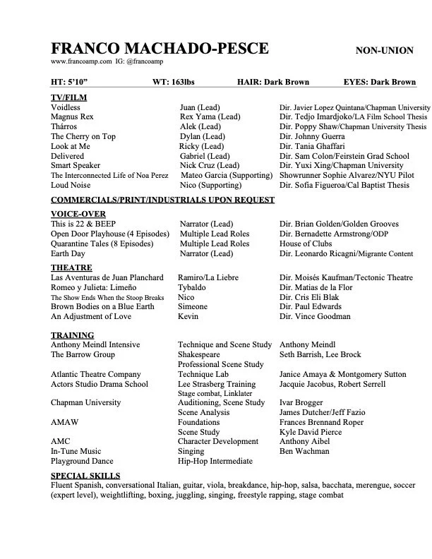 Resume — Franco Machado-Pesce Official