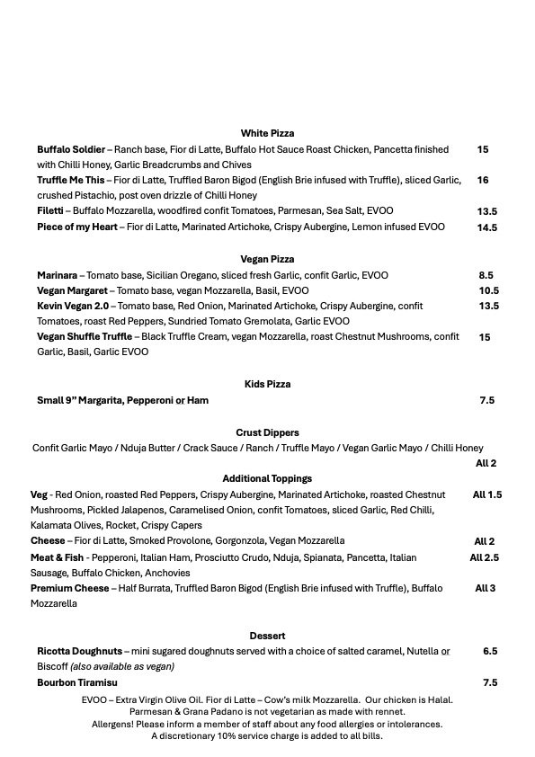 Menu — Scream for Pizza