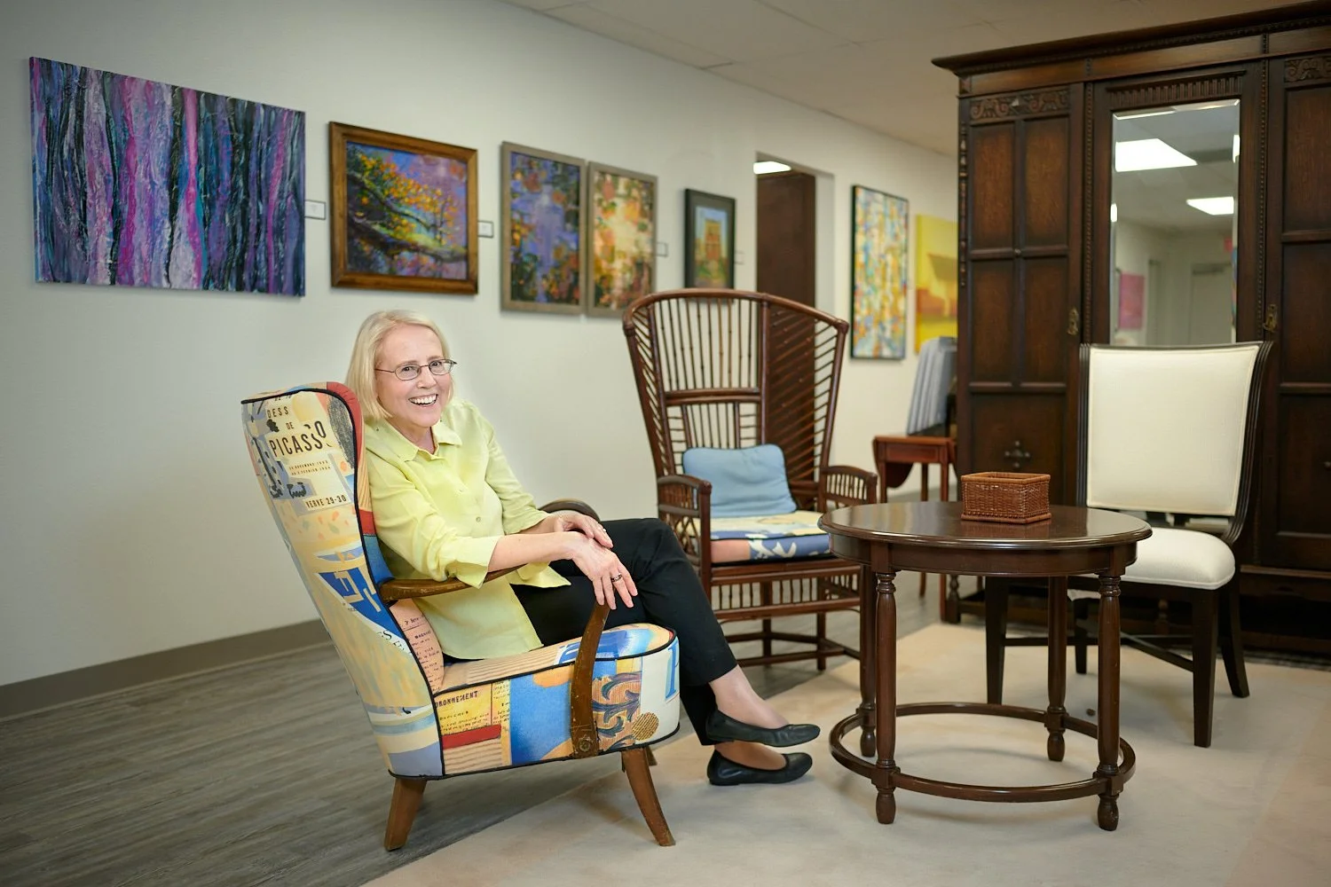 Emily Chiles Startz of The Woodlands Art Gallery & Studios photographed for a feature in Living ...