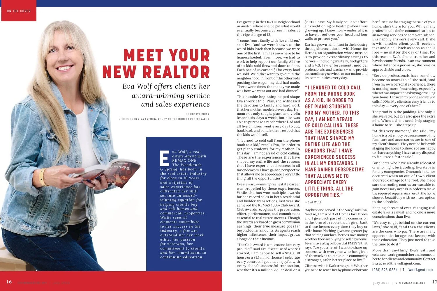 A Memorable Photoshoot with Eva Wolf for Living Magazine's July Issue ...