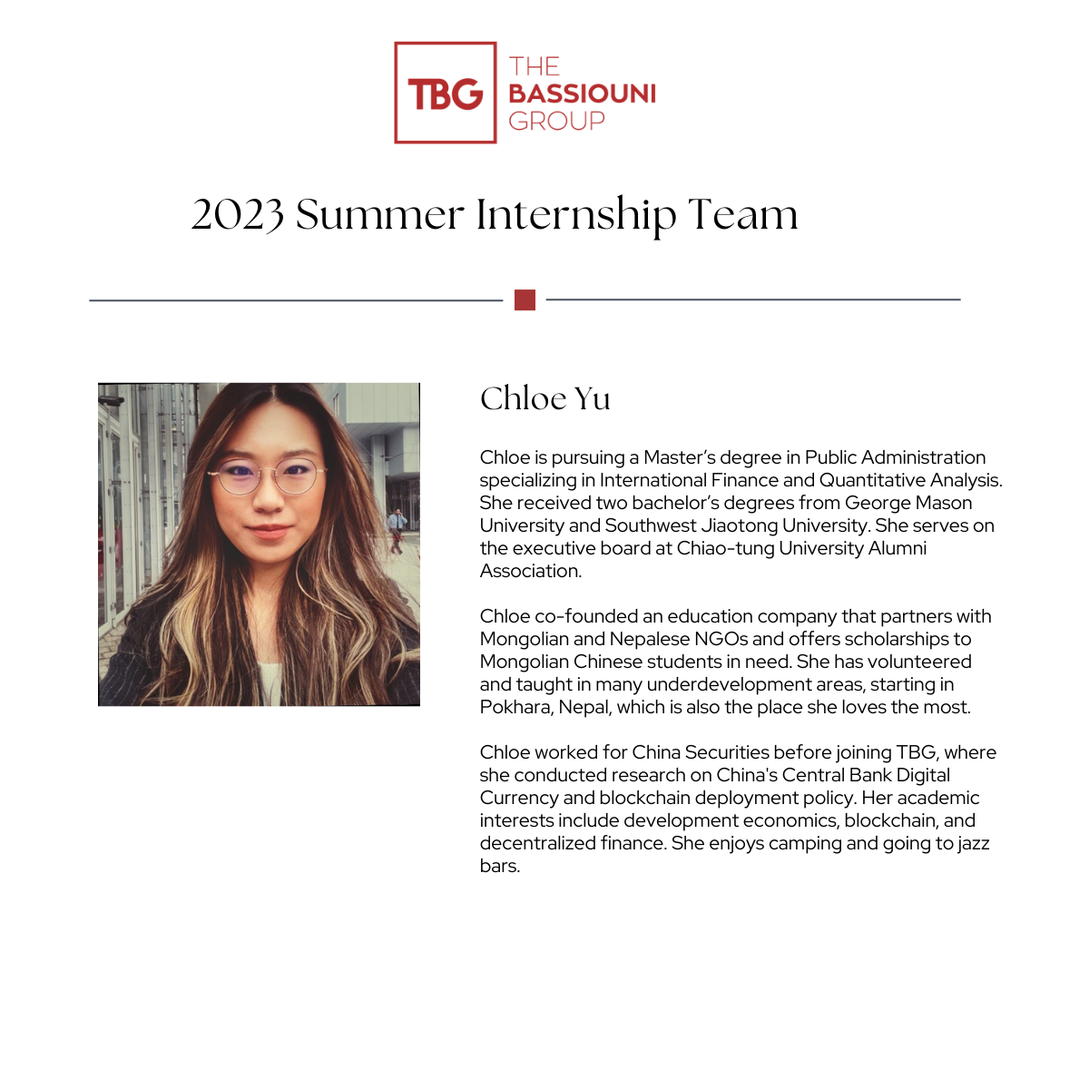 TBG’s Summer 2023 Internship Team — TBG