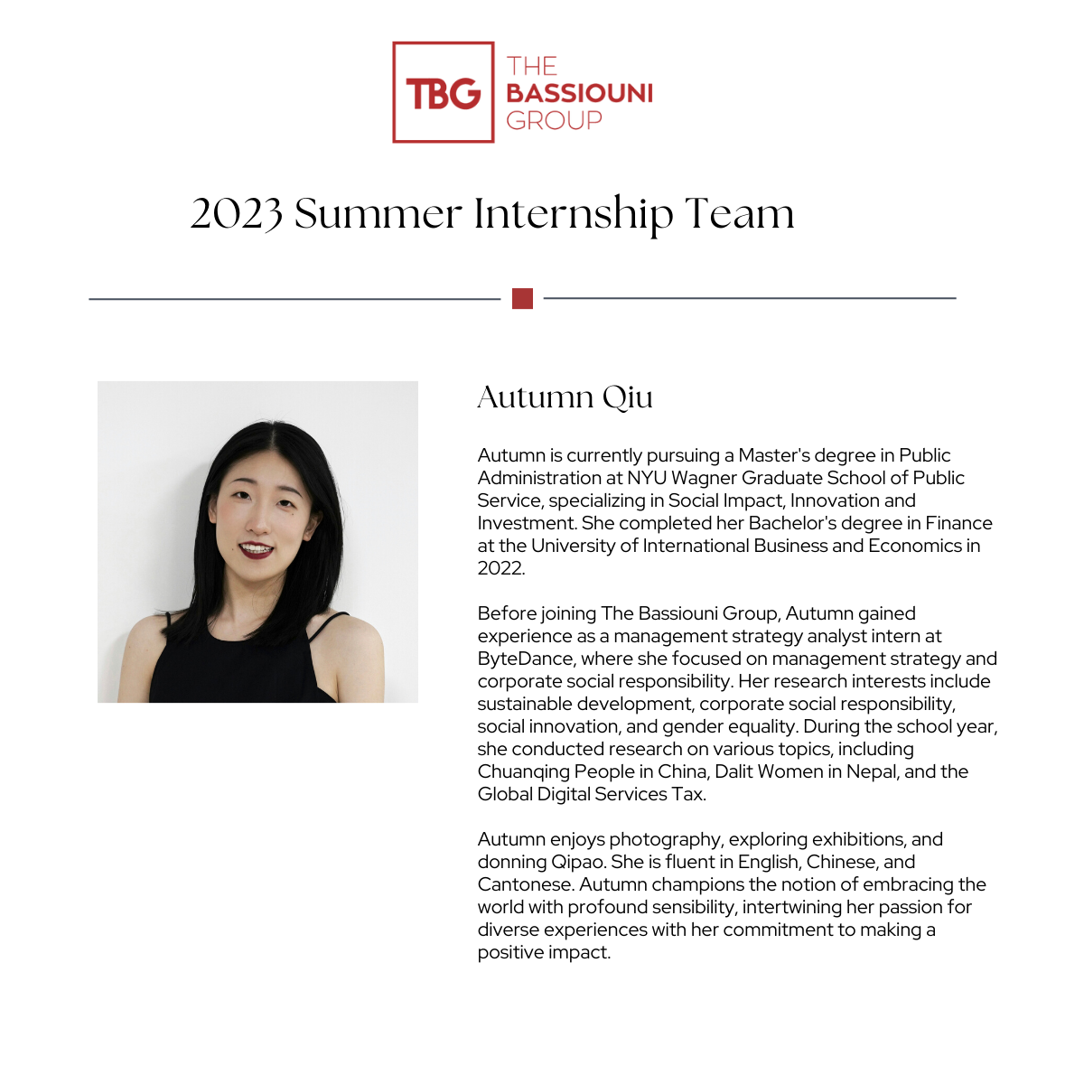 TBG’s Summer 2023 Internship Team — TBG