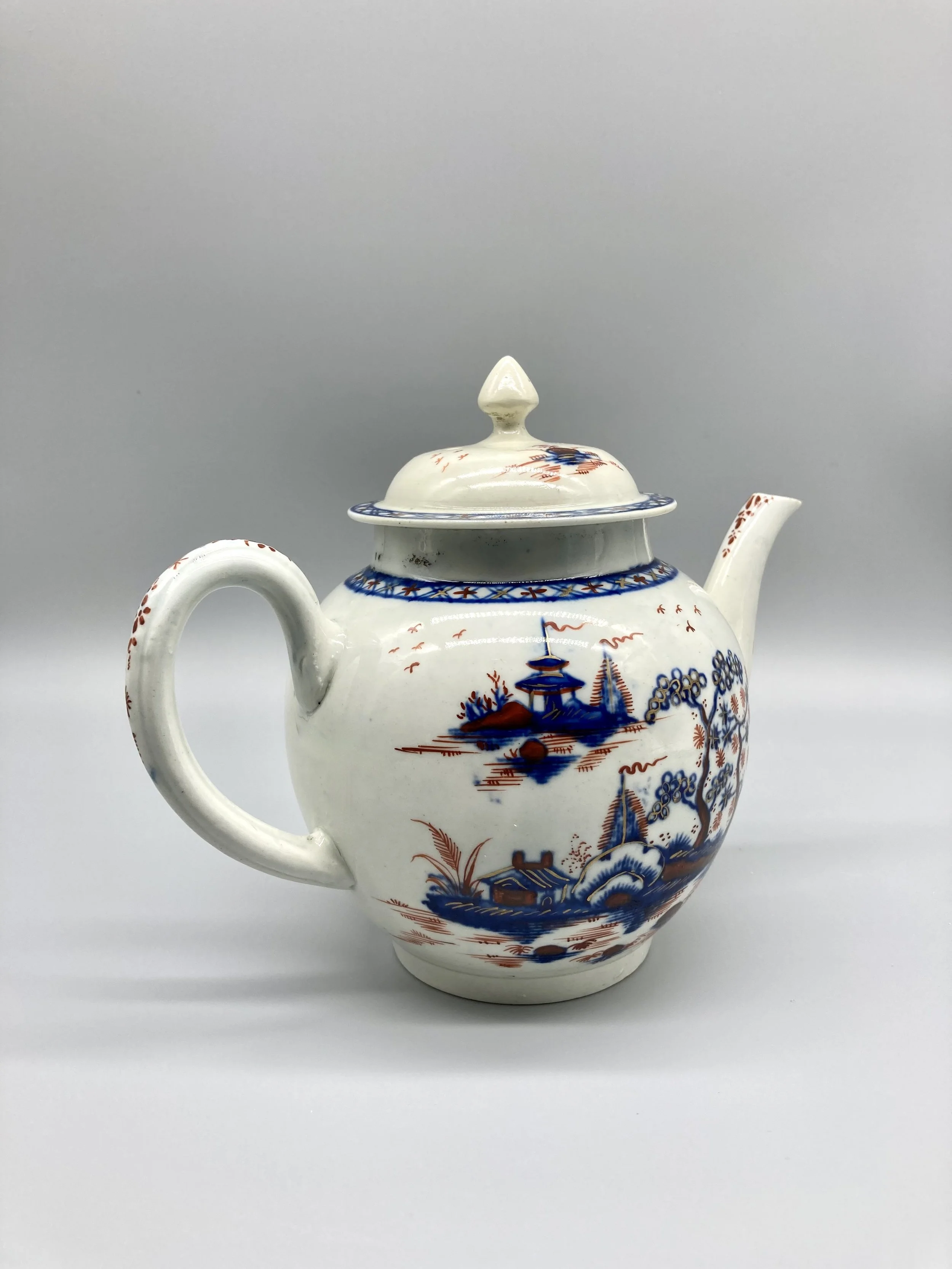 New Hall Porcelain Teapot, Boy in the Window Pattern 425, c1810 ...