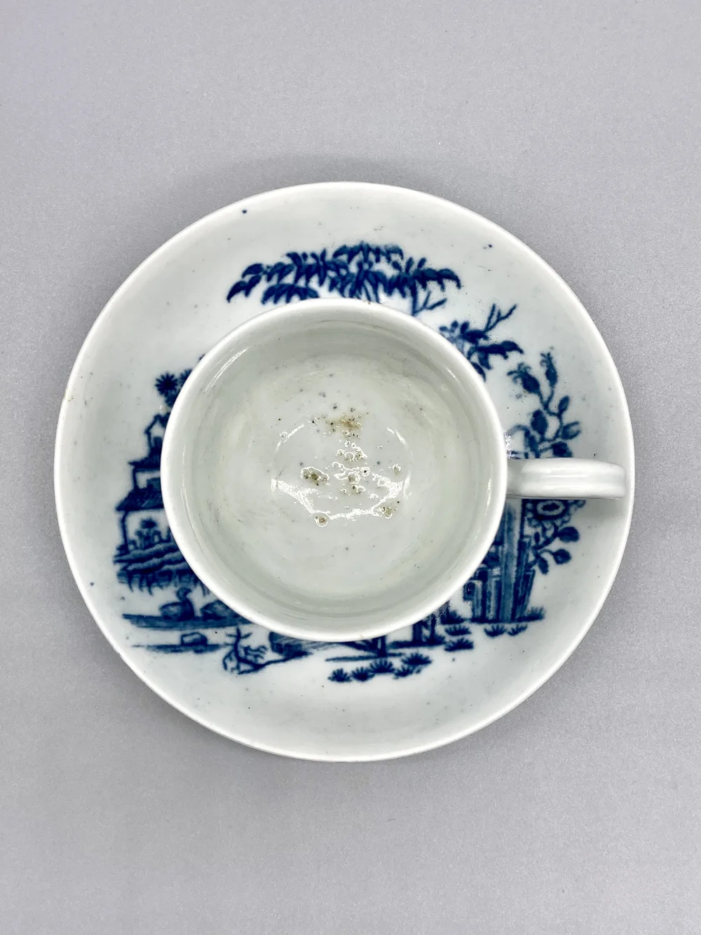 Early Worcester Porcelain Teabowl & Saucer, Fence Pattern, c.1770-80 ...