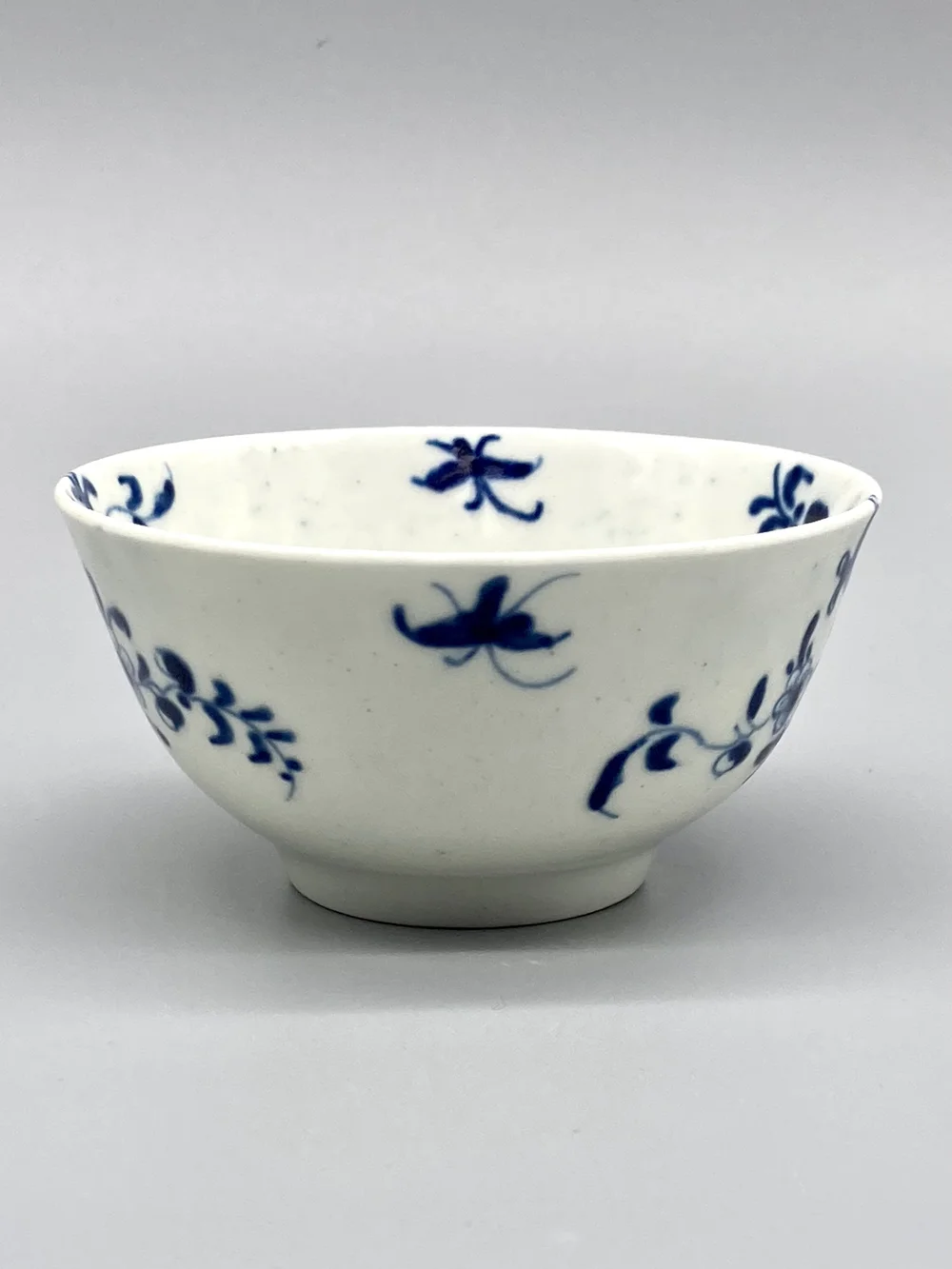 Early Worcester Porcelain Teabowl & Saucer, Fence Pattern, c.1770-80