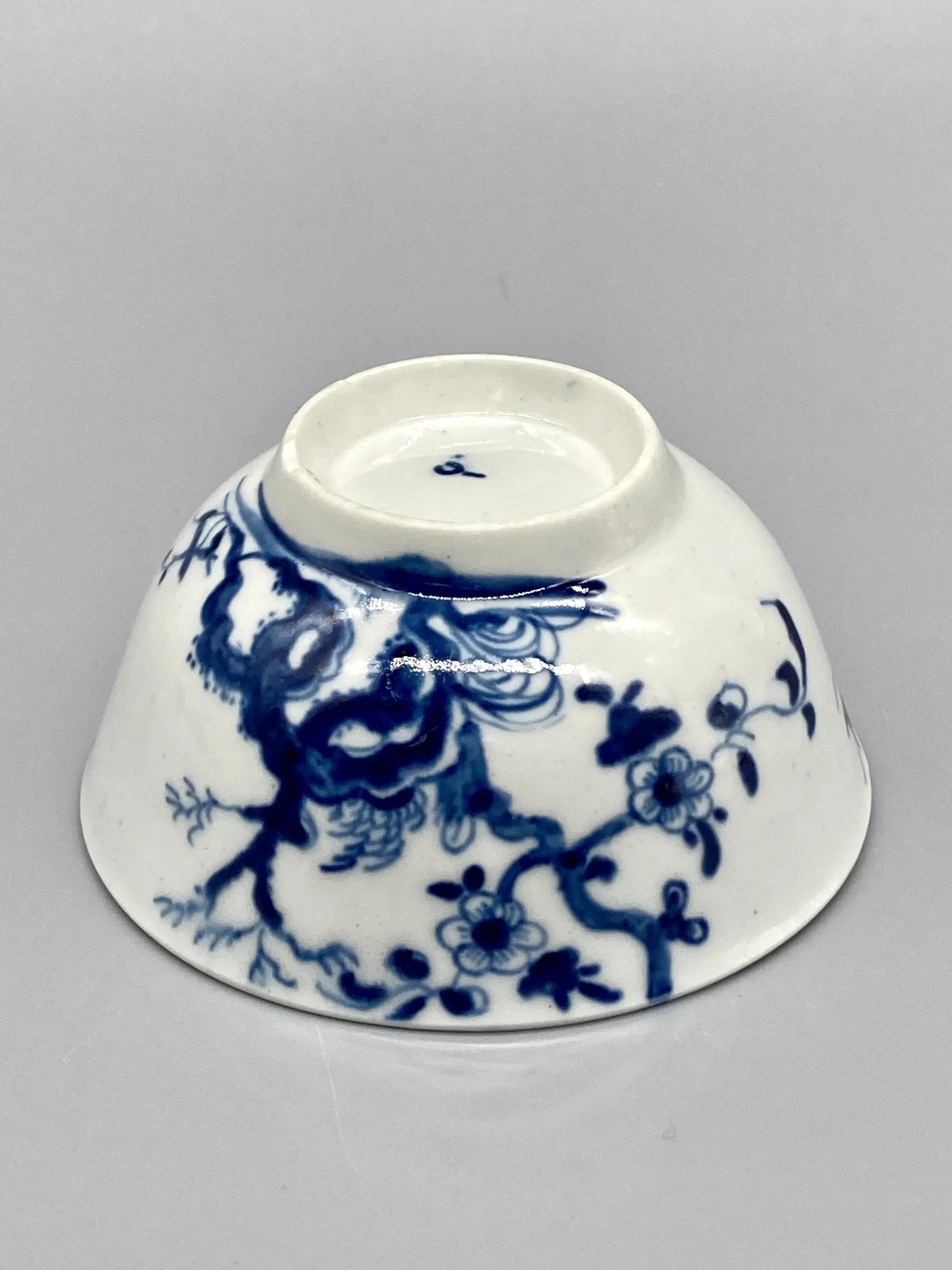 Early Worcester Porcelain Teabowl & Saucer, Fence Pattern, c.1770-80
