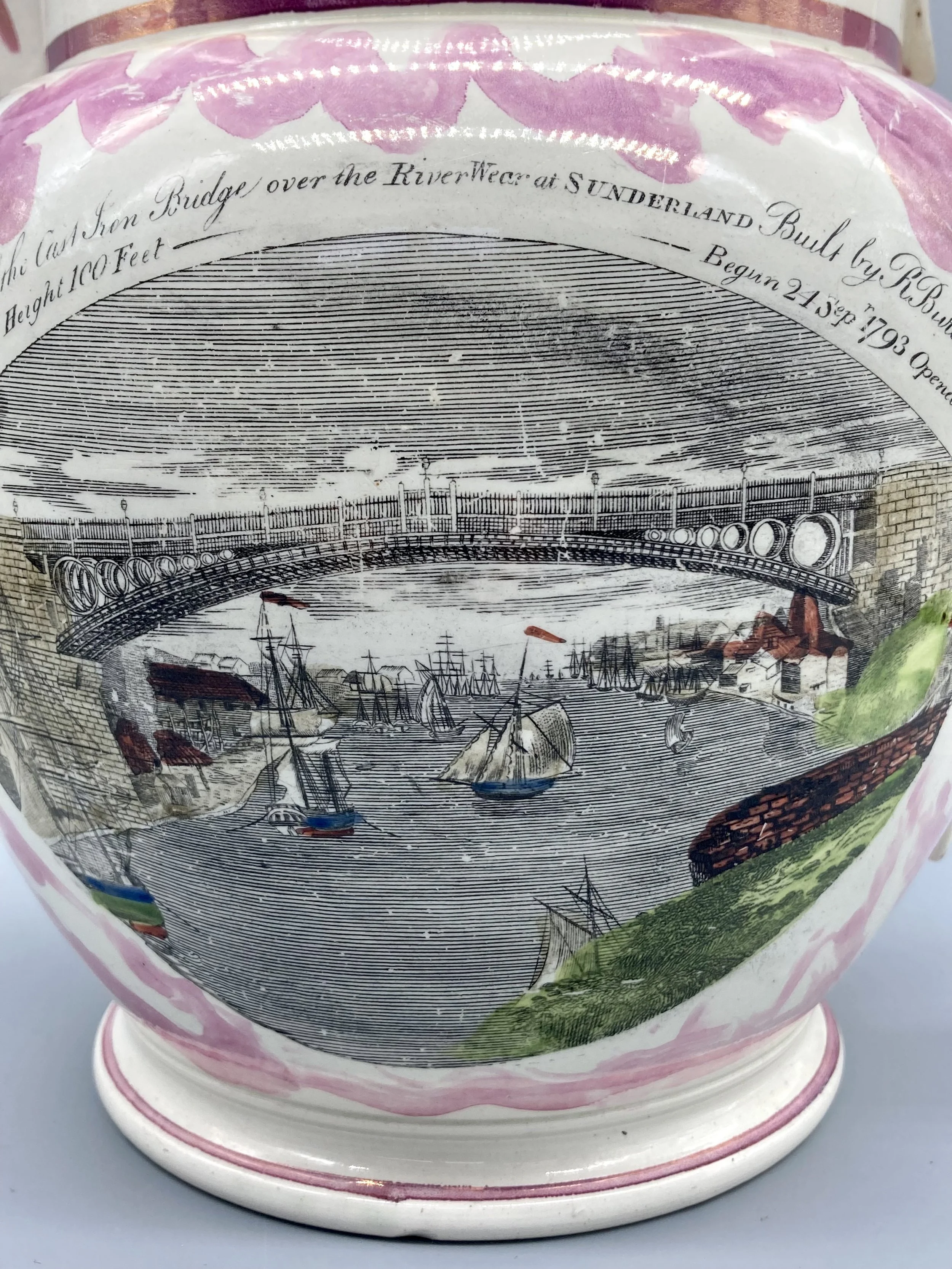 19th Century English Pottery Transferware Jug