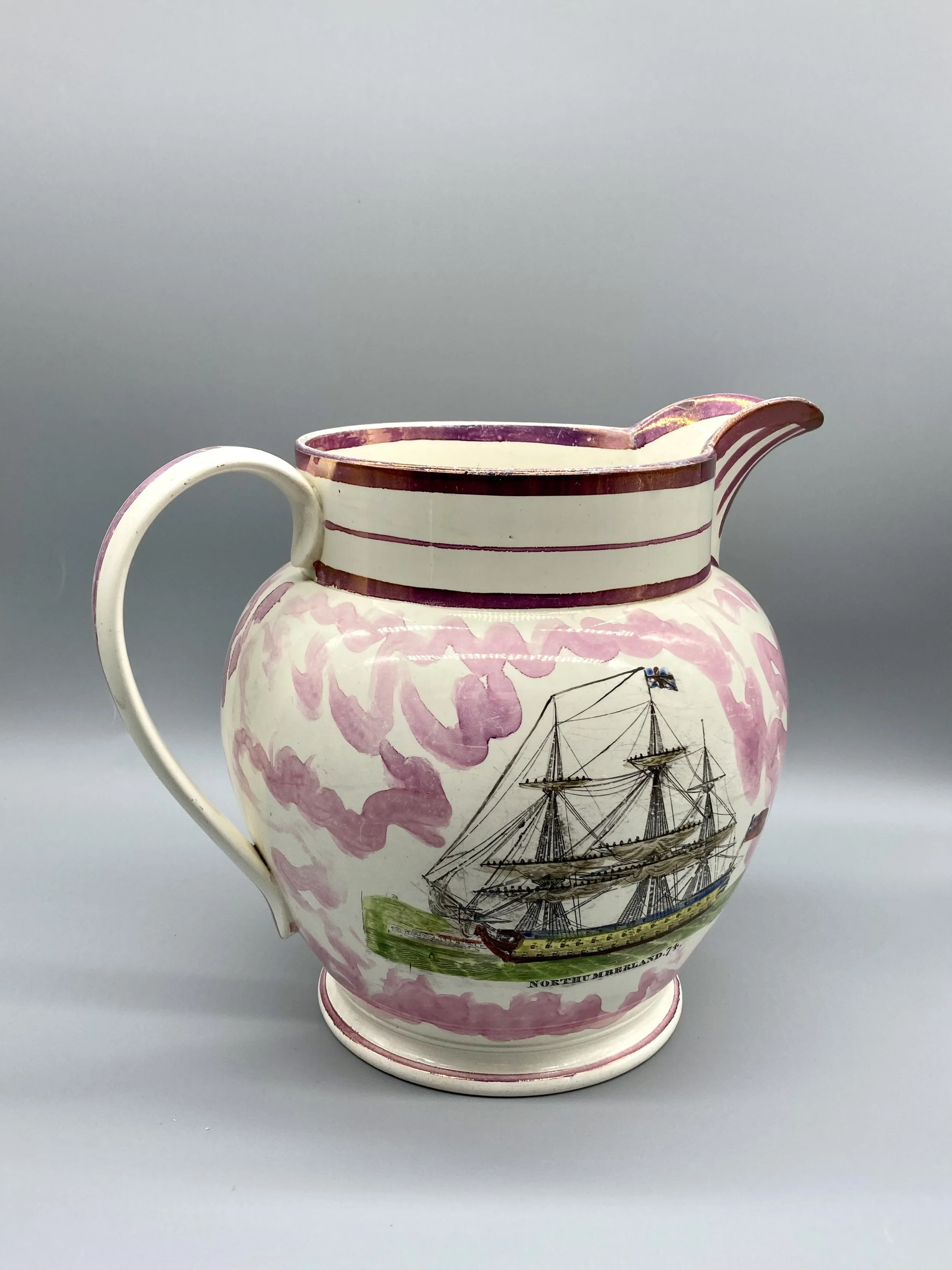 19th Century English Pottery Transferware Jug