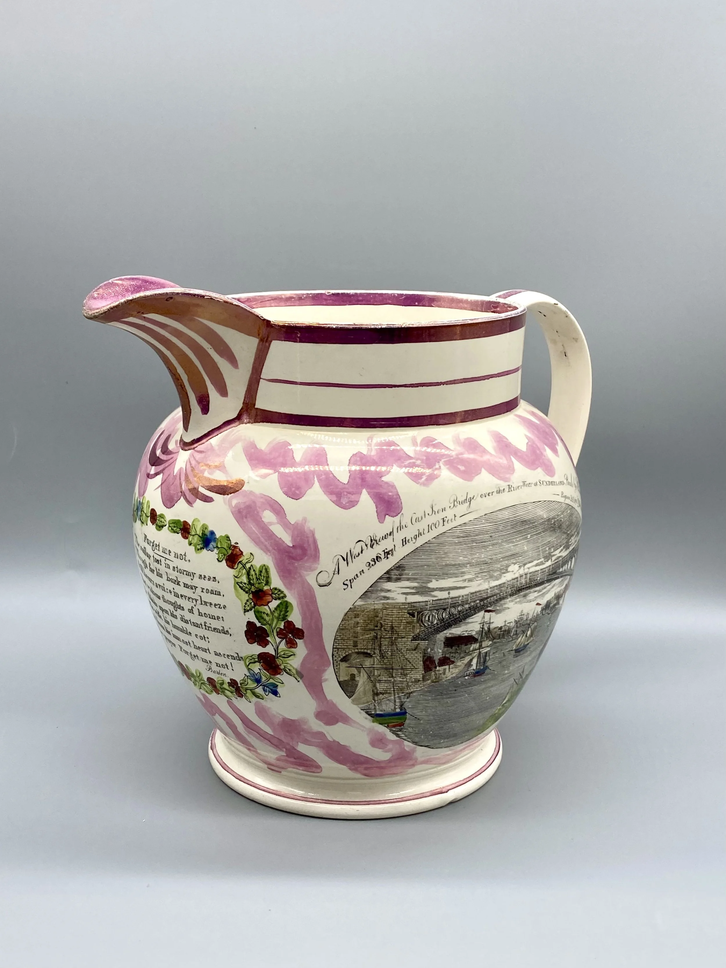 19th Century English Pottery Transferware Jug