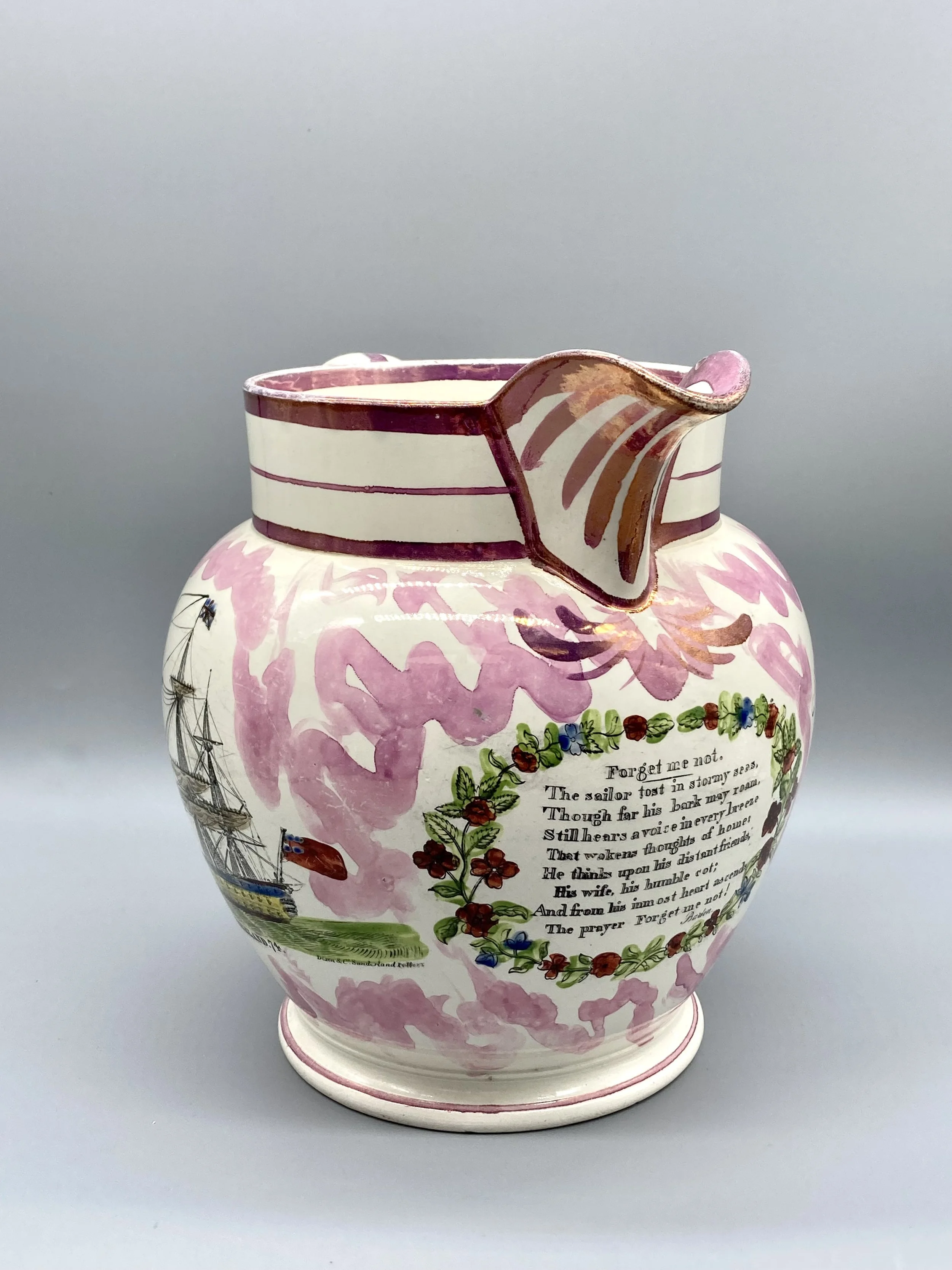 19th Century English Pottery Transferware Jug