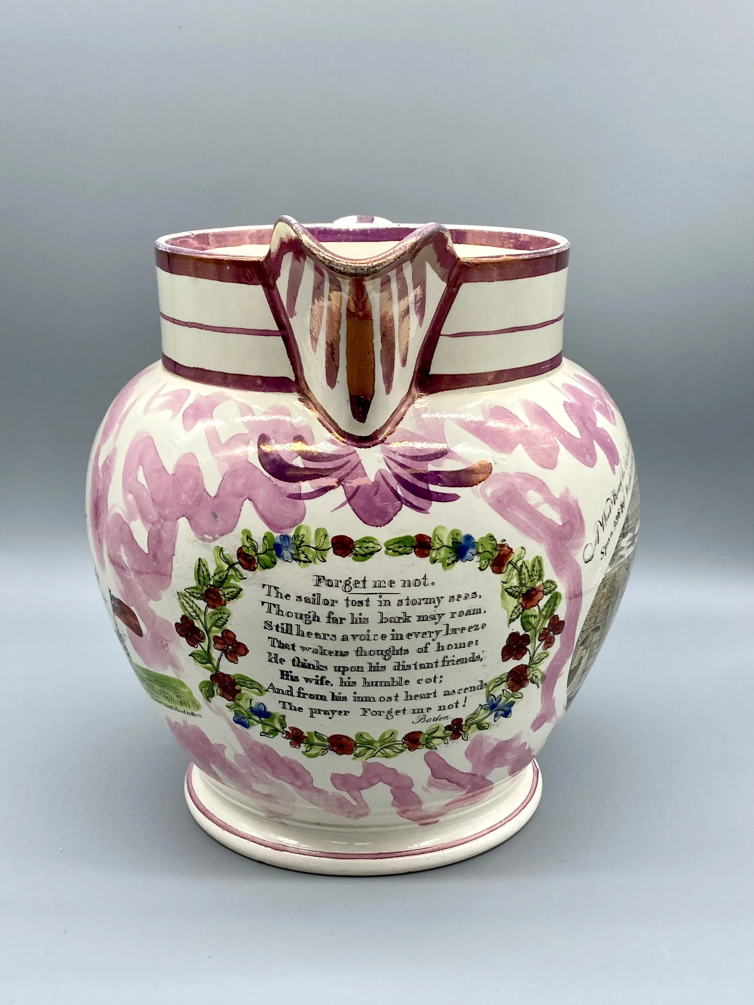 19th Century English Pottery Transferware Jug