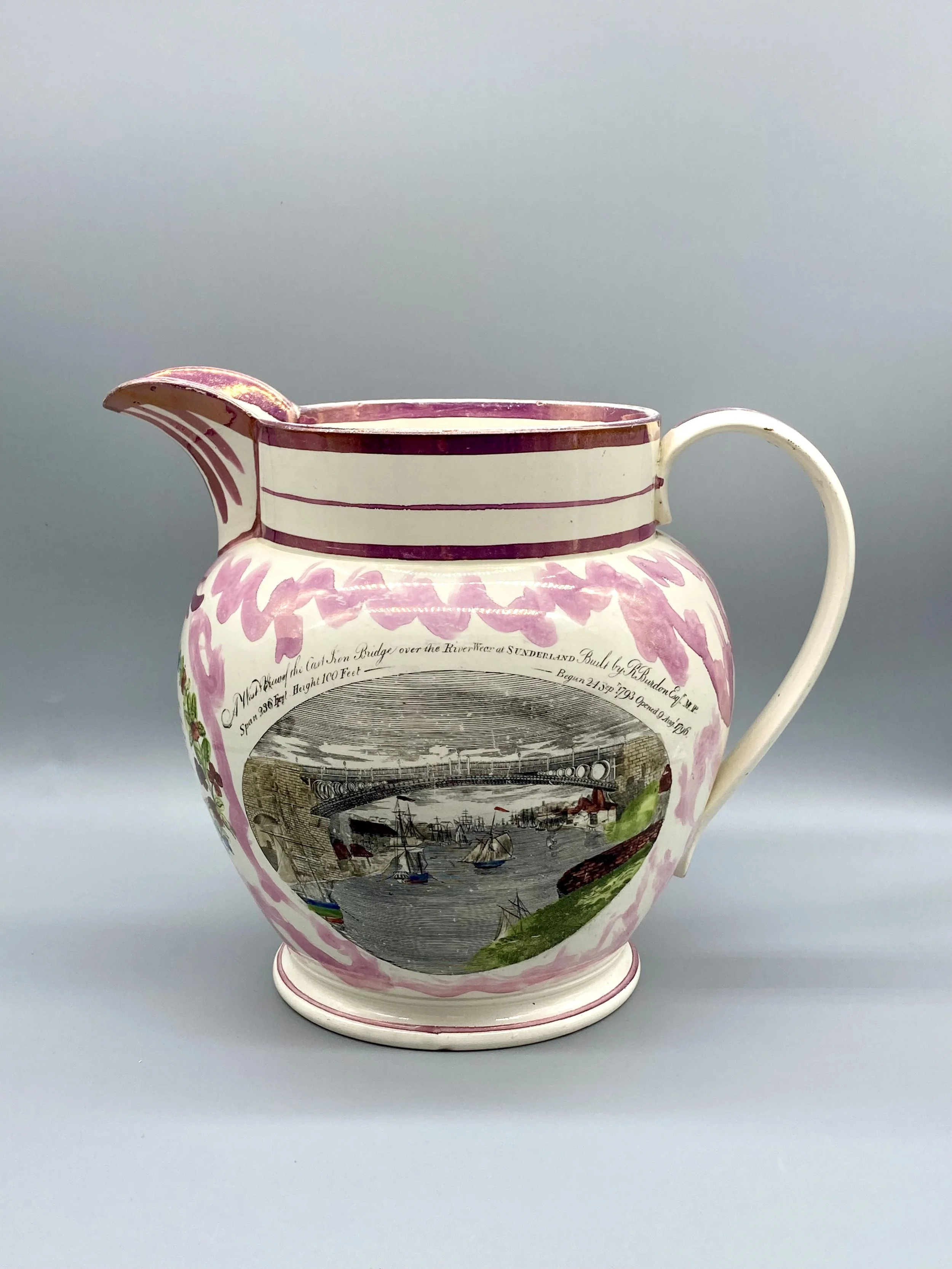 19th Century English Pottery Transferware Jug