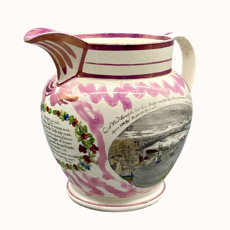 19th Century English Pottery Transferware Jug
