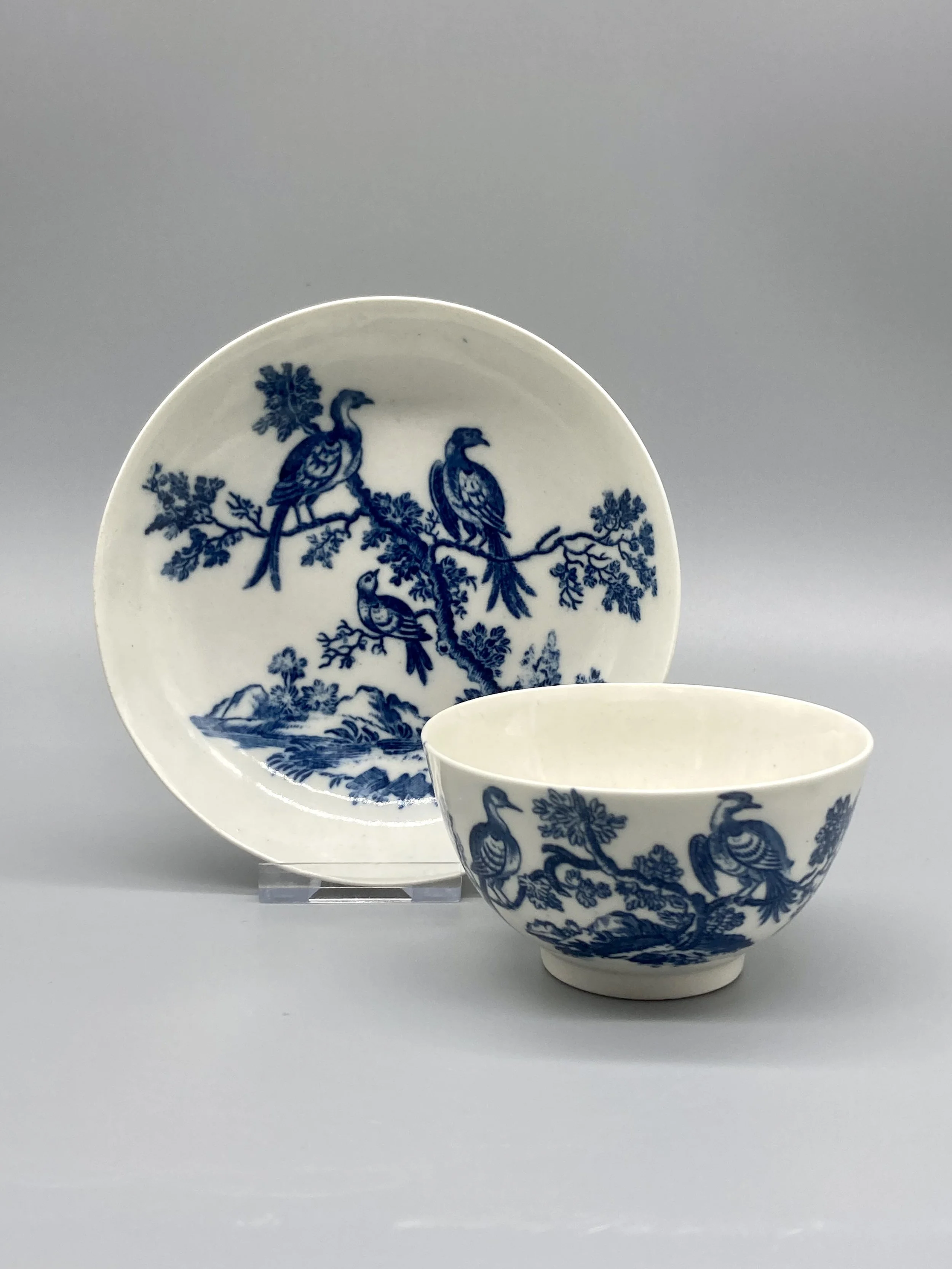 Caughley Porcelain Custard Cup & Cover, c.1780-99