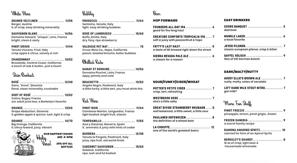 DRINKS — Berkeley's