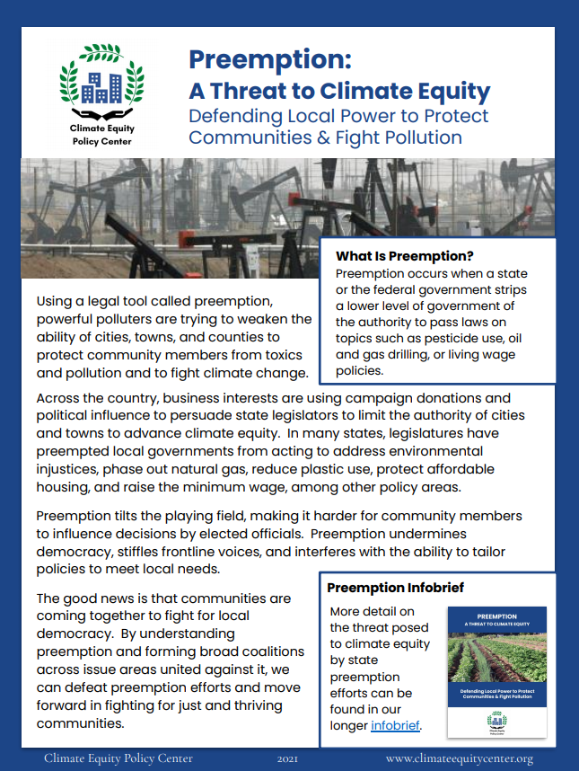 Preemption Resources — Climate Equity Policy Center