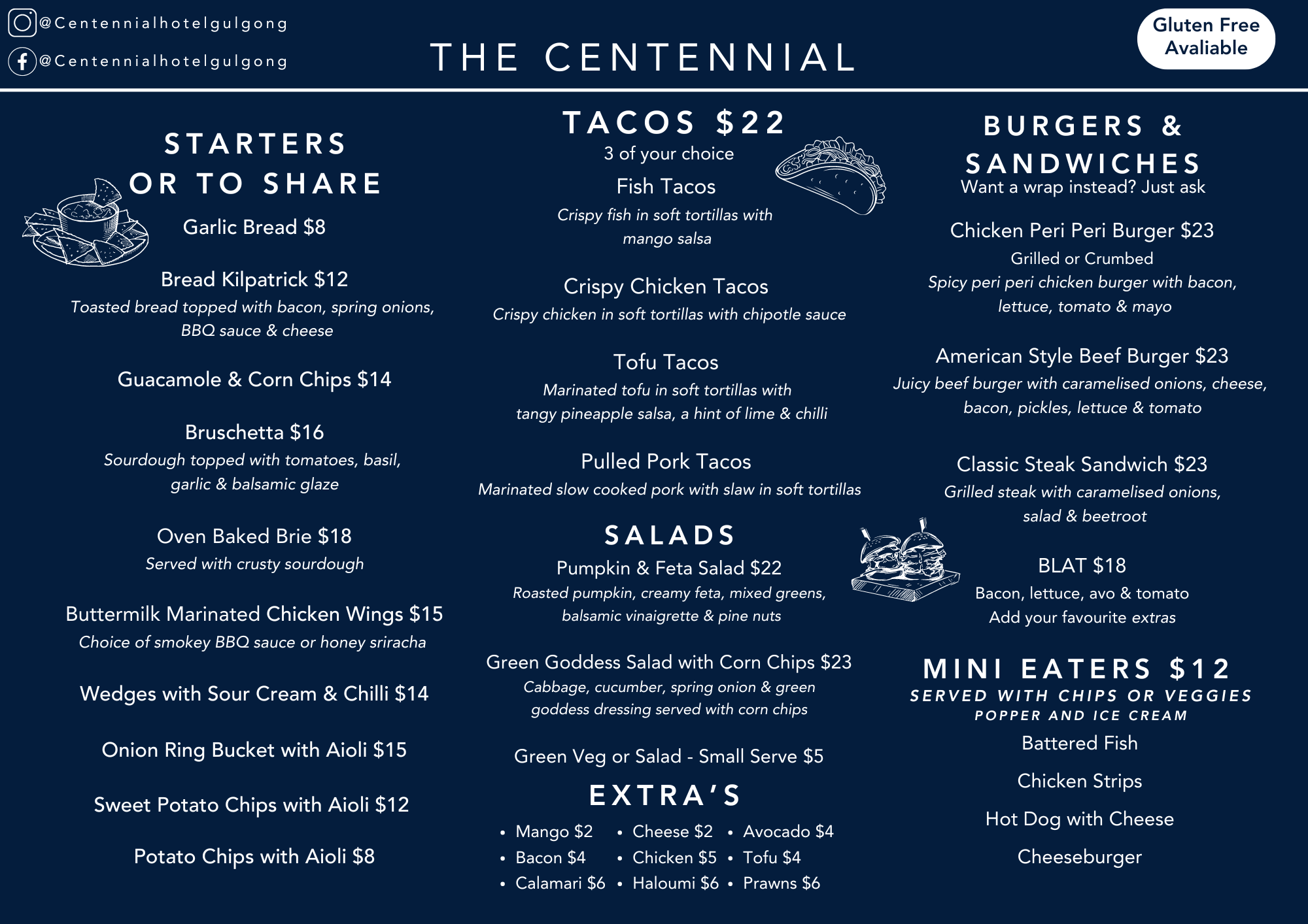 Menu — The Centennial Hotel