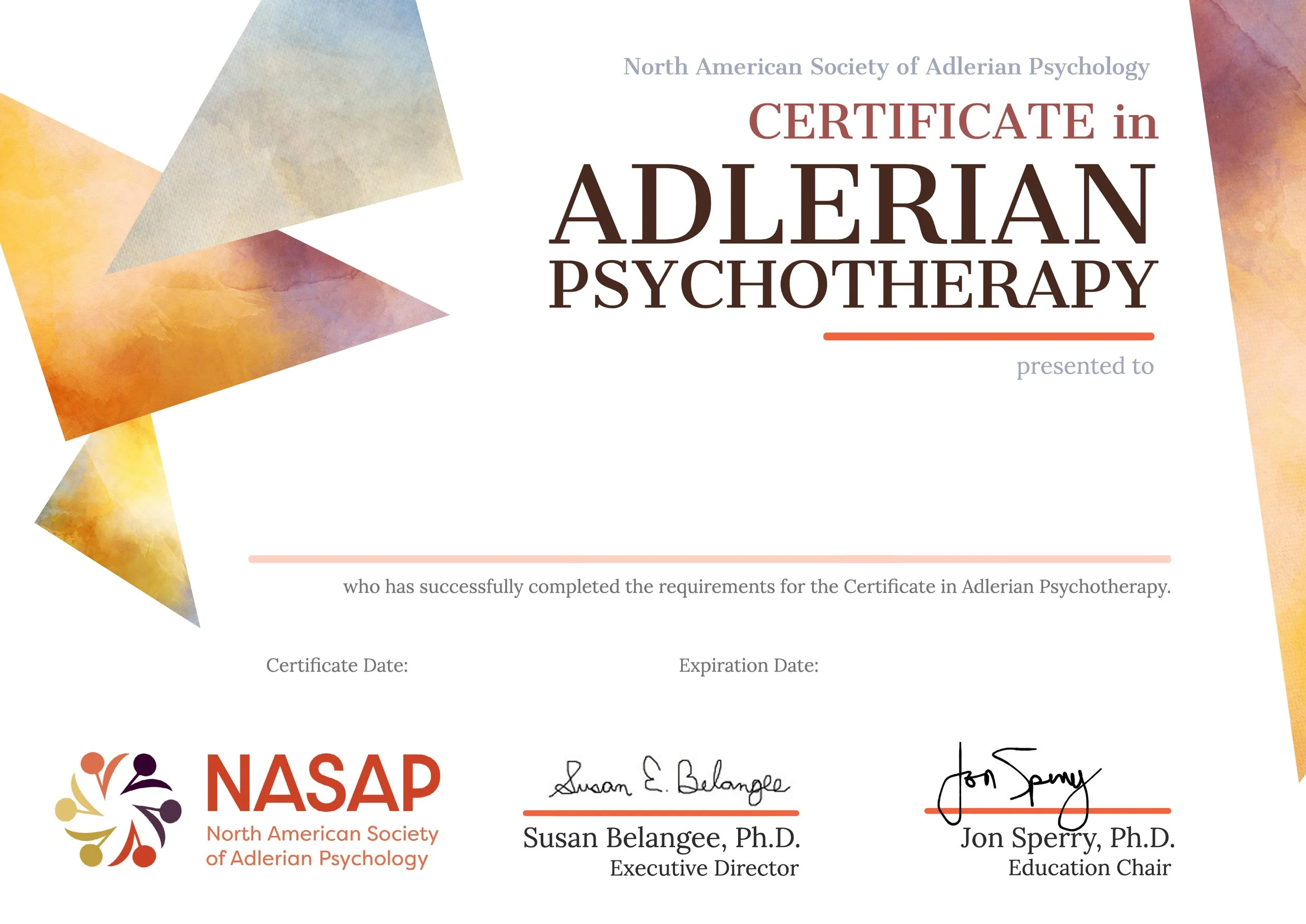 Certifications North American Society For Adlerian Psychology Certifications North American Society For Adlerian Psychology