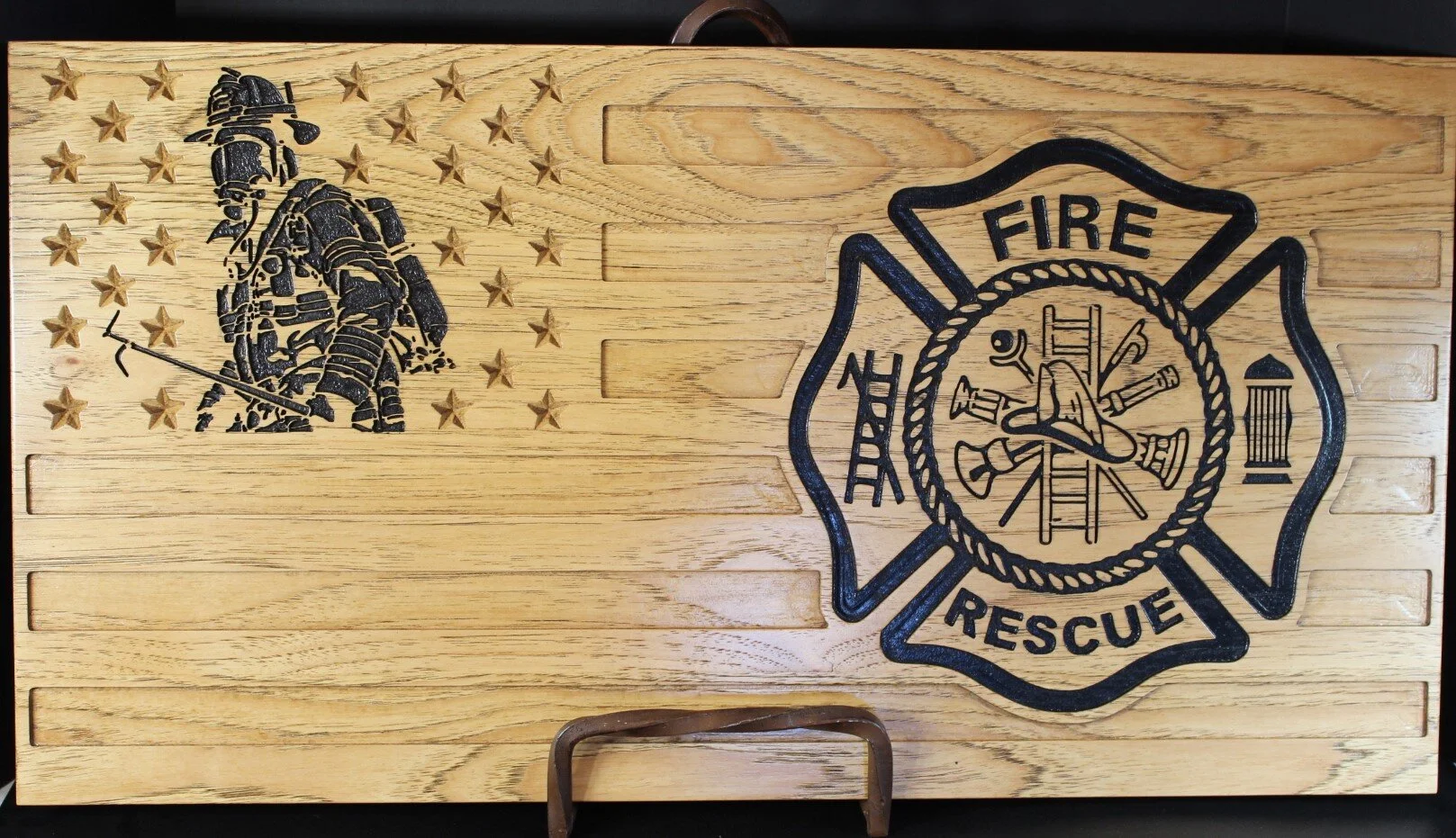 Fire Rescue Hardwood Flag — The Compassionate Artists