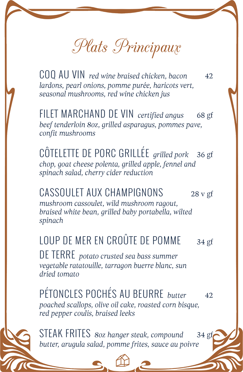 Menu — Petite Maison