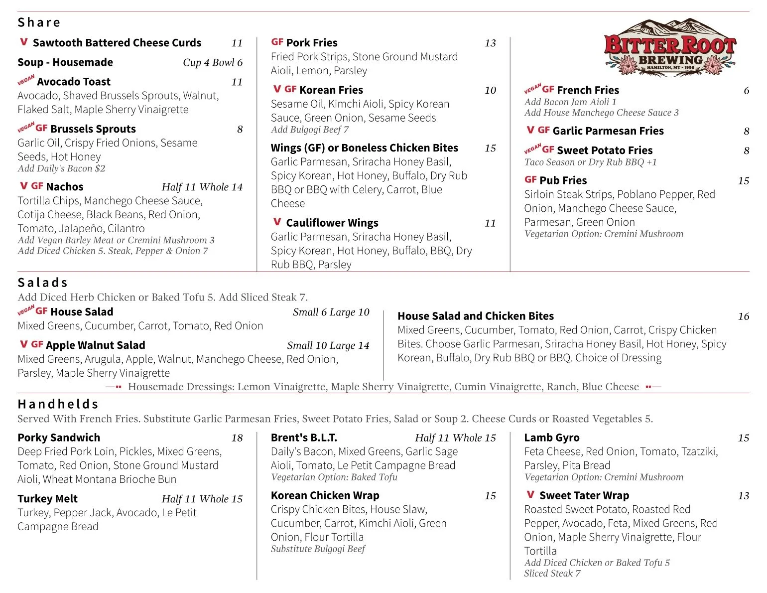 Food — Bitter Root Brewing