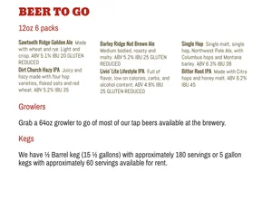 BITTER ROOT BEERS — Bitter Root Brewing