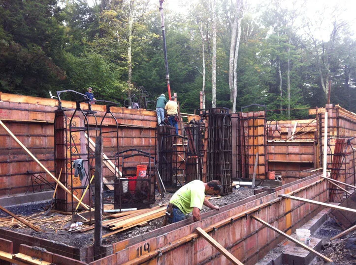Berkshires Custom Residence: Board-formed Concrete Foundation Pour ...
